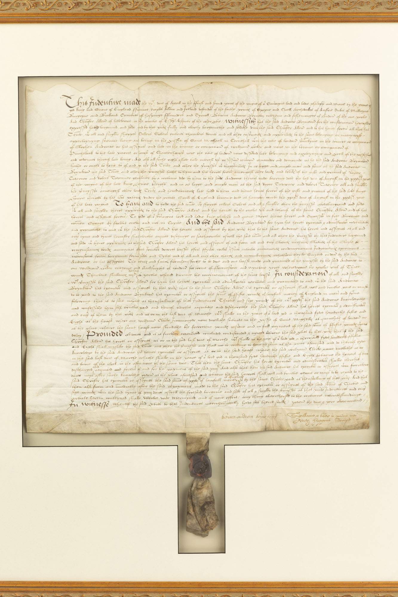 Early Framed Document | Cottone Auctions