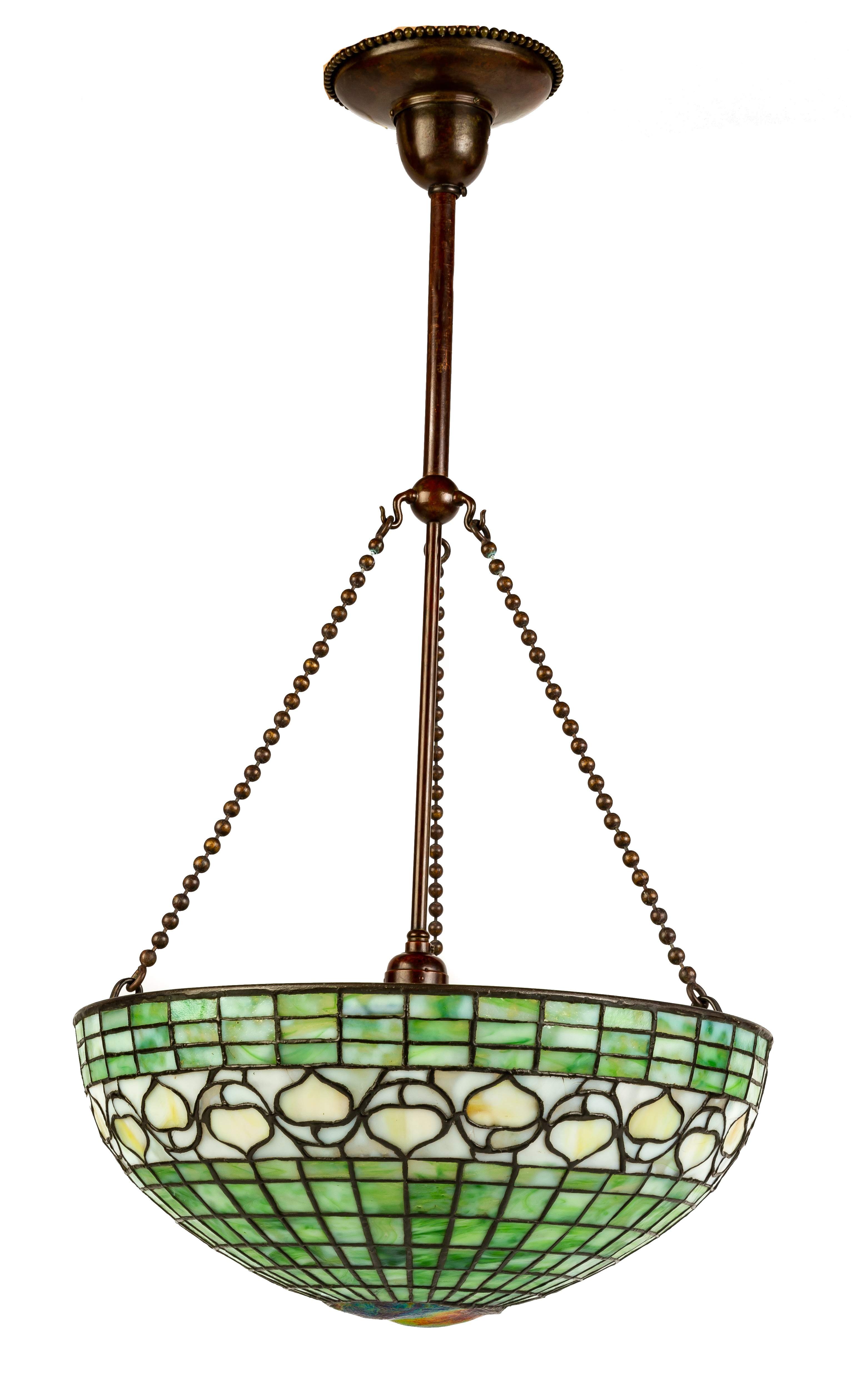 Tiffany Studios Hanging Acorn Lamp With Turtleback | Cottone Auctions