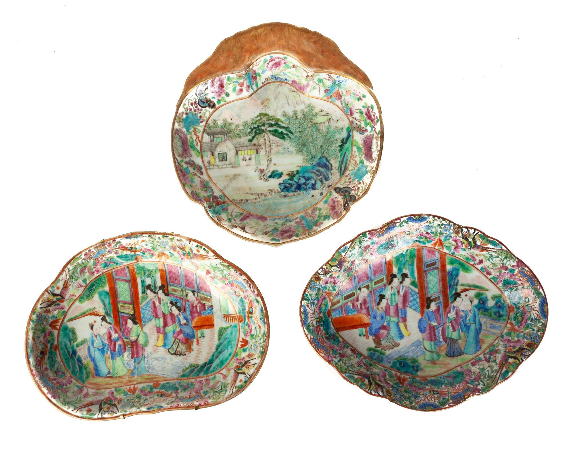 Three Chinese Rose Medallion Plates | Cottone Auctions