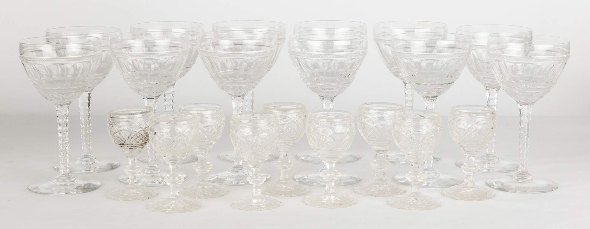 Circa 1800 Cut and Engraved Glass Tableware | Cottone Auctions