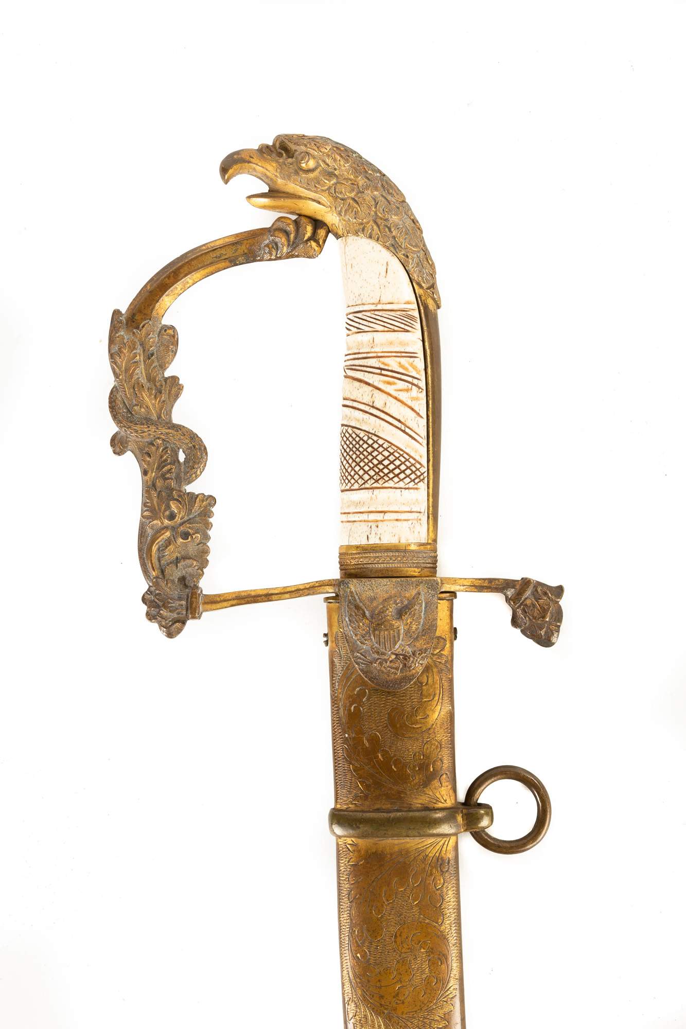 American Officer's Sword with Eagle Head Handle | Cottone Auctions