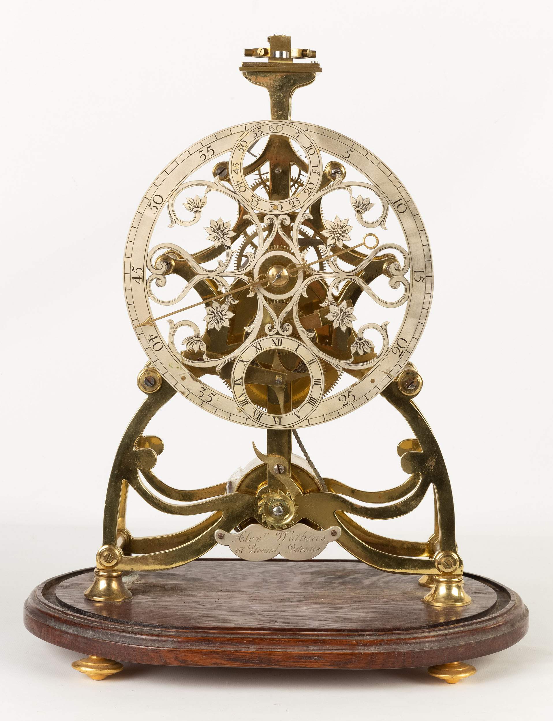 Rare Alex Watkins Balance Wheel Skeleton Clock | Cottone Auctions