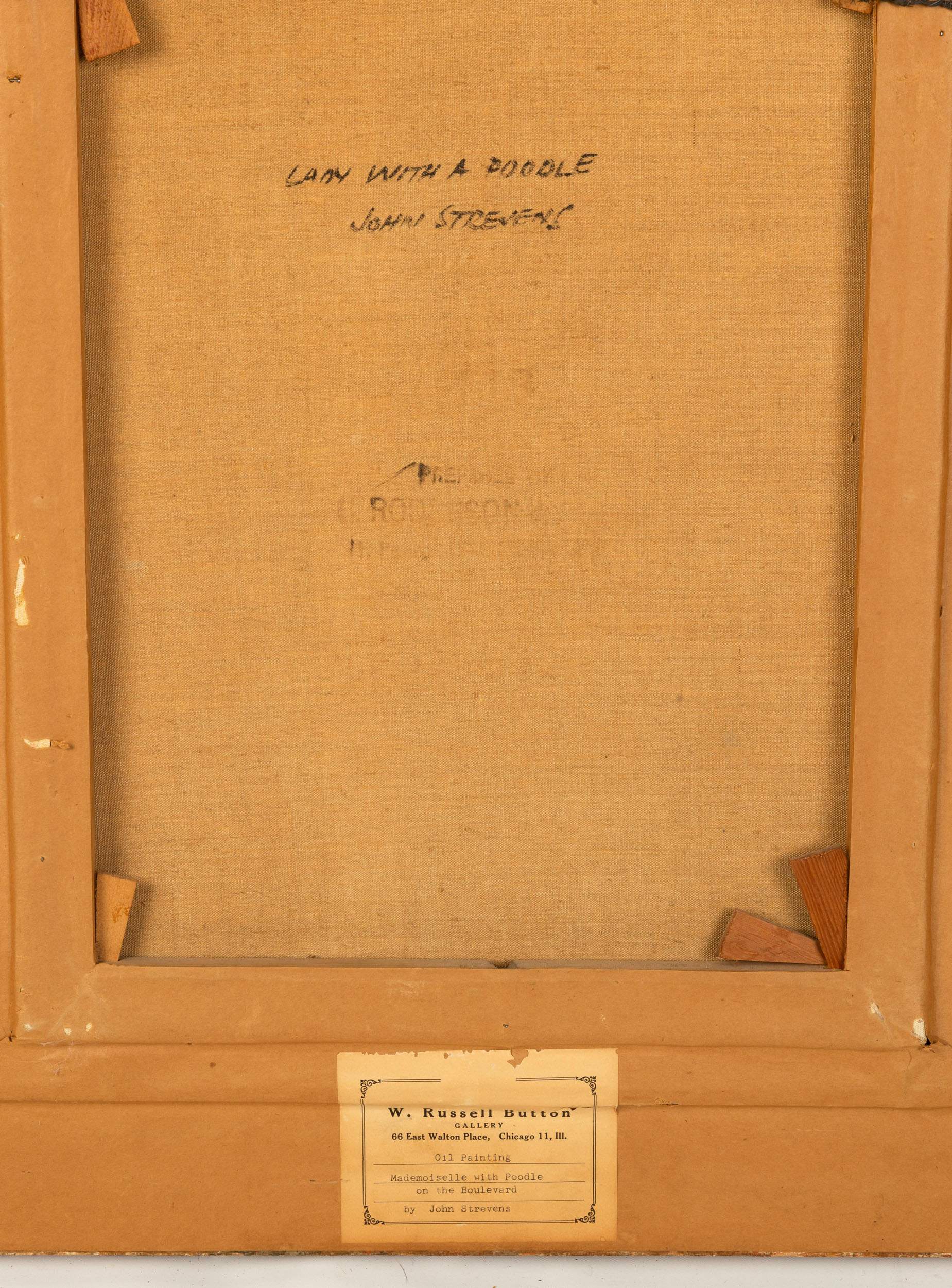 John Strevens (British, 1902 – 1990) "Mademoiselle with Poodle on ...