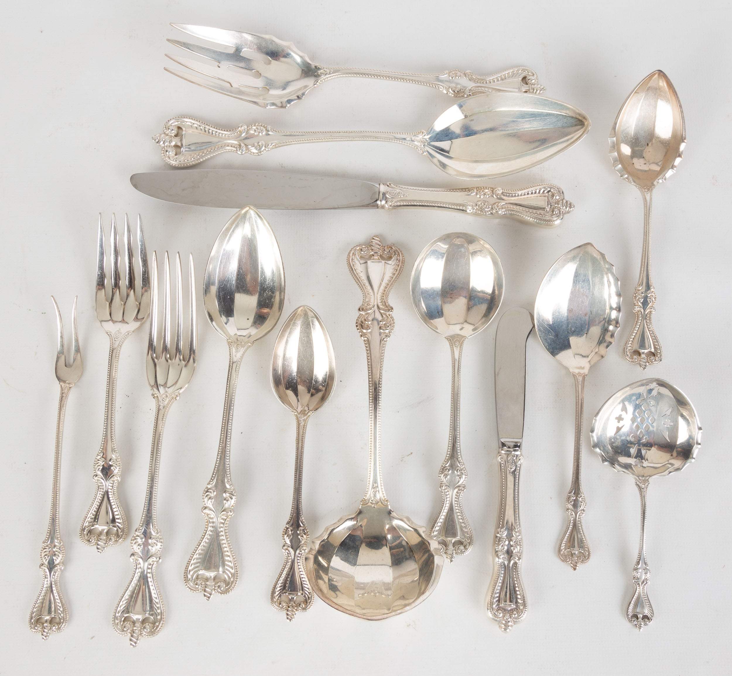 Service for 12 "Old Colonial" Sterling Silver | Cottone Auctions