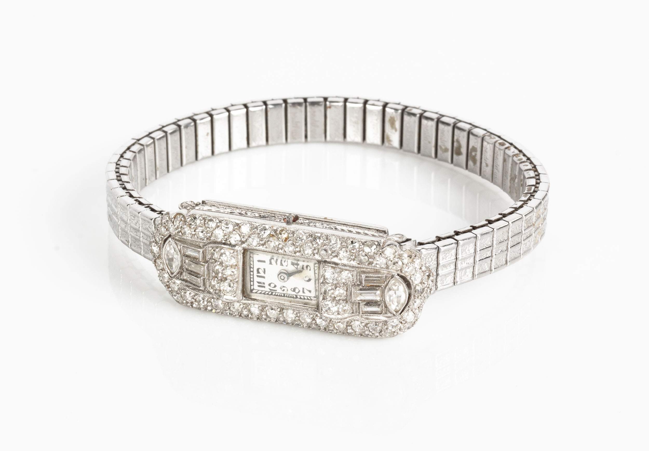 Vintage Ladies Platinum & Diamond Watch | Cottone Auctions