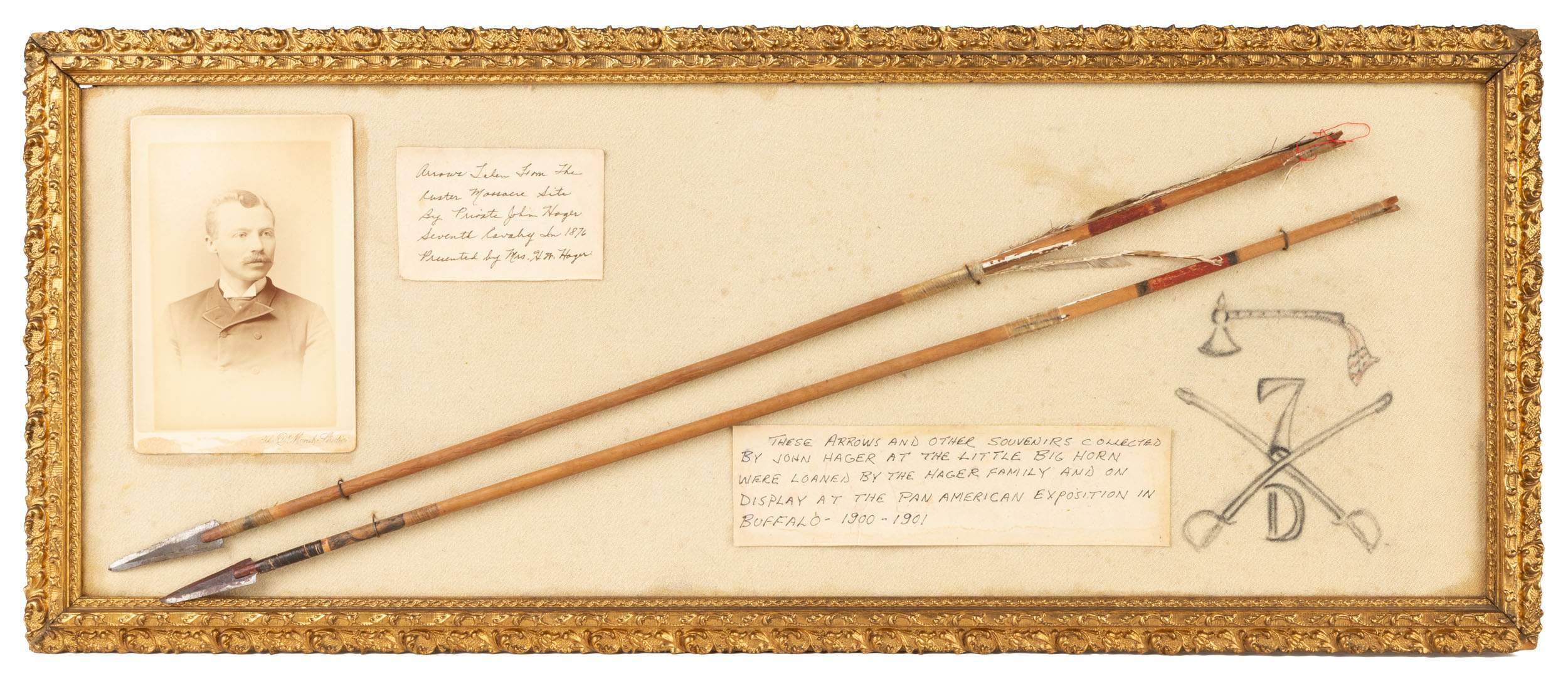 Historical Arrow Display from Custer Battlefield | Cottone Auctions