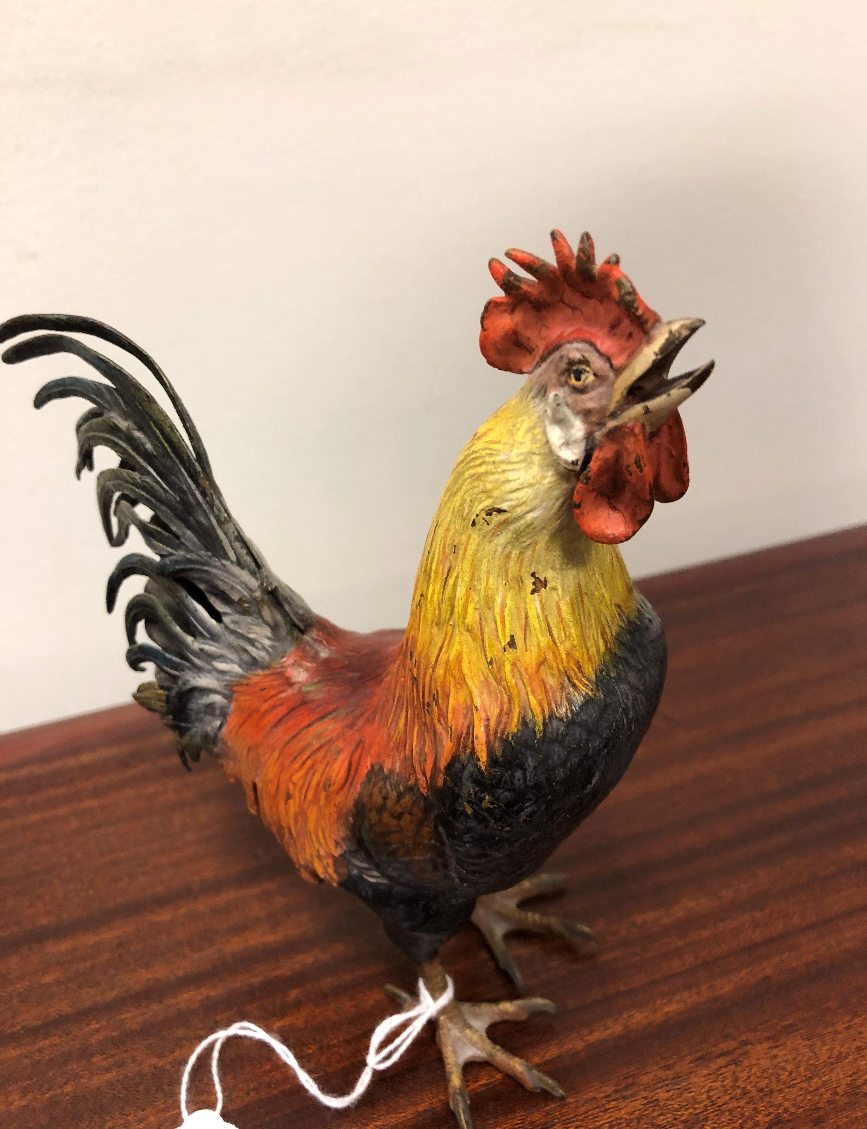 Austrian Bronze Cold Patinaed Rooster | Cottone Auctions