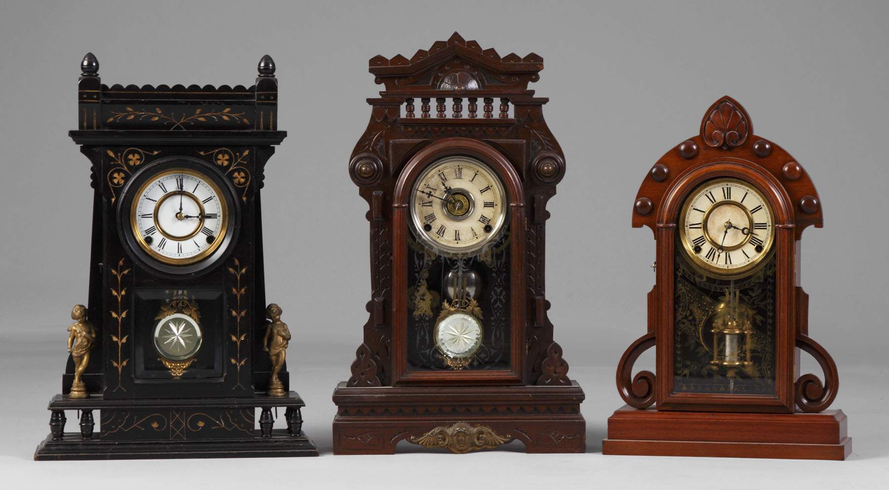 3 Kroeber Shelf Clocks | Cottone Auctions