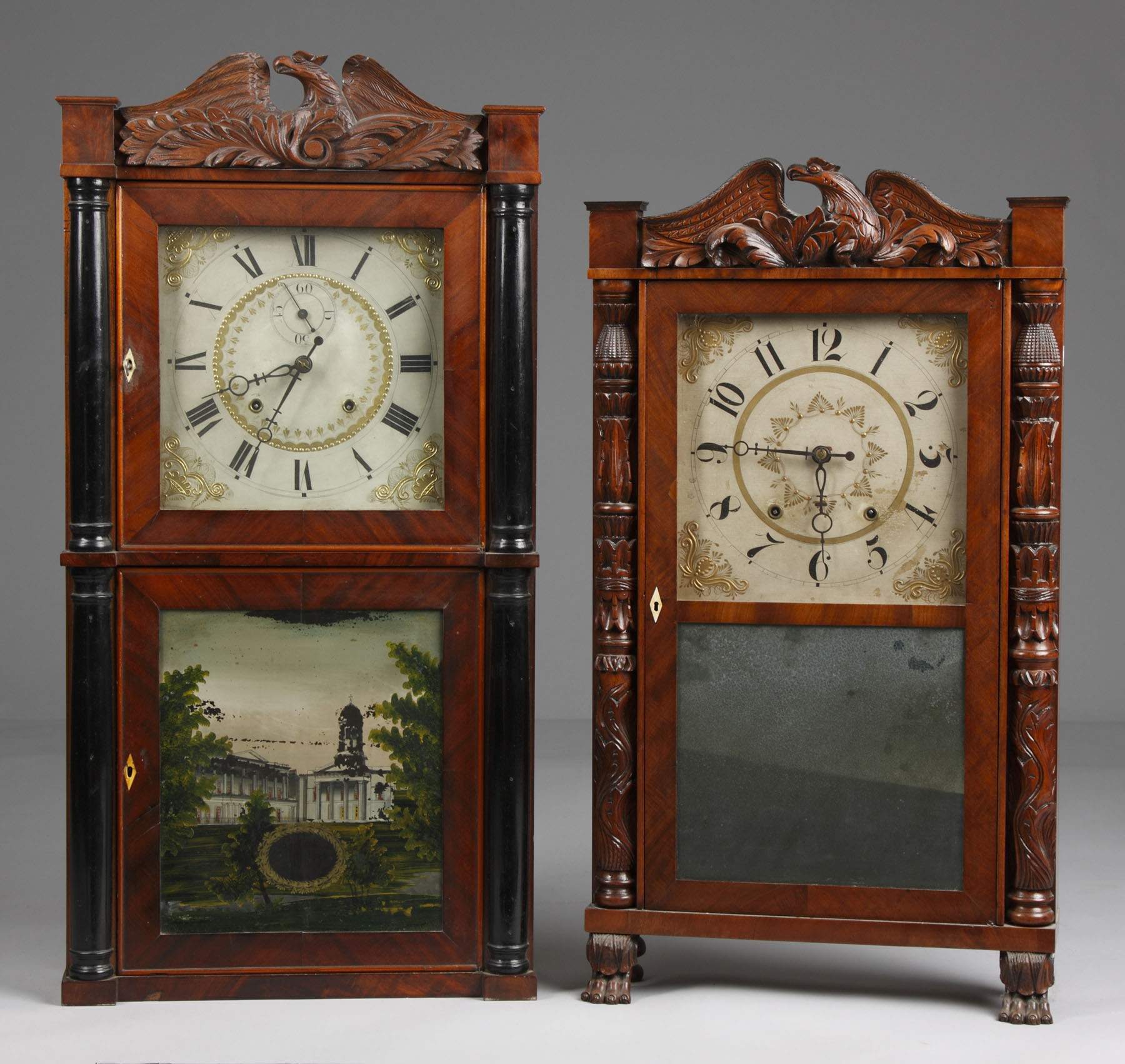 L - Henry Terry Shelf Clock. R - Eli Terry & Son Shelf Clock | Cottone ...