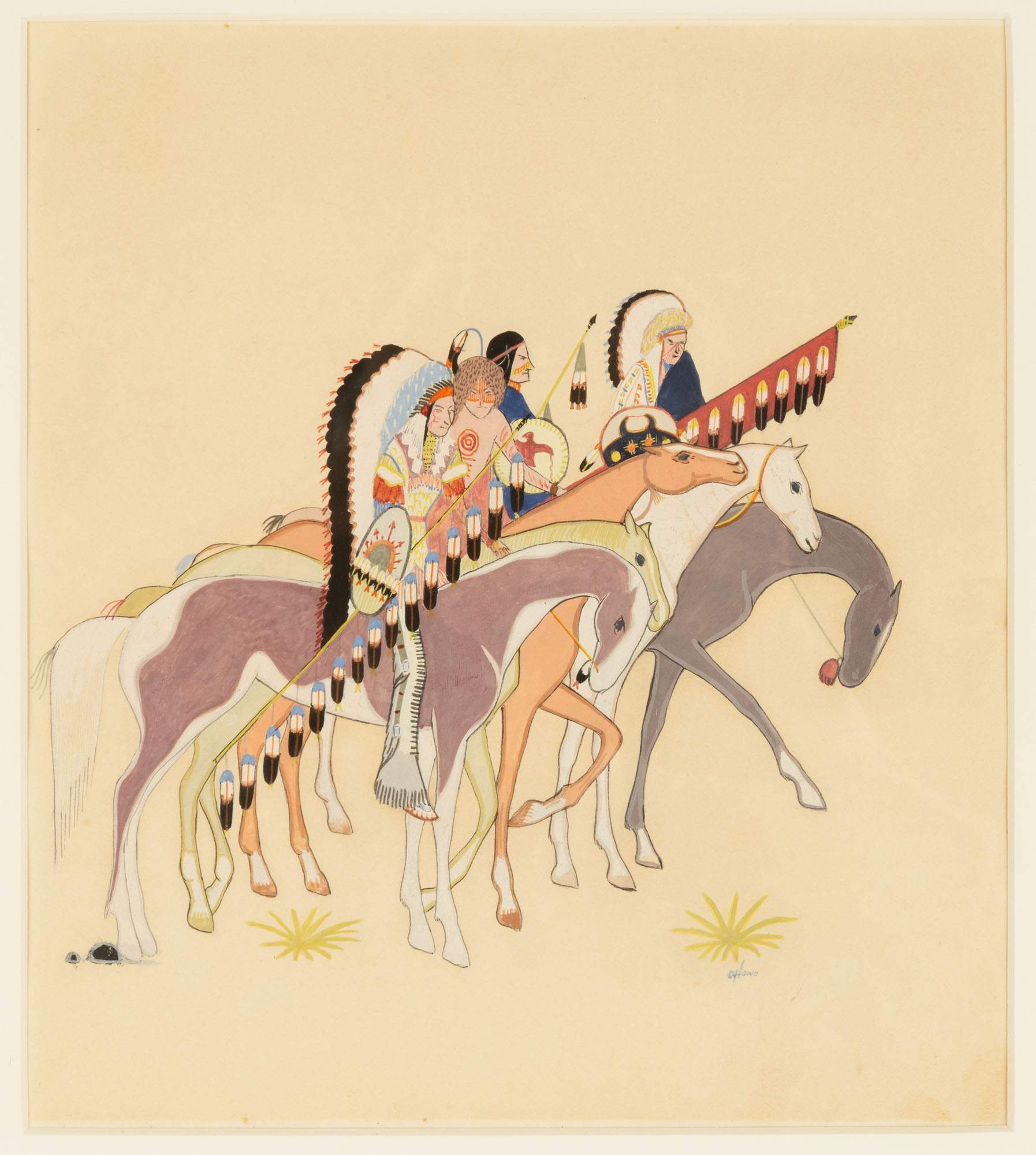 Oscar Howe (American, 1915 - 1983), Sioux Rider | Cottone Auctions