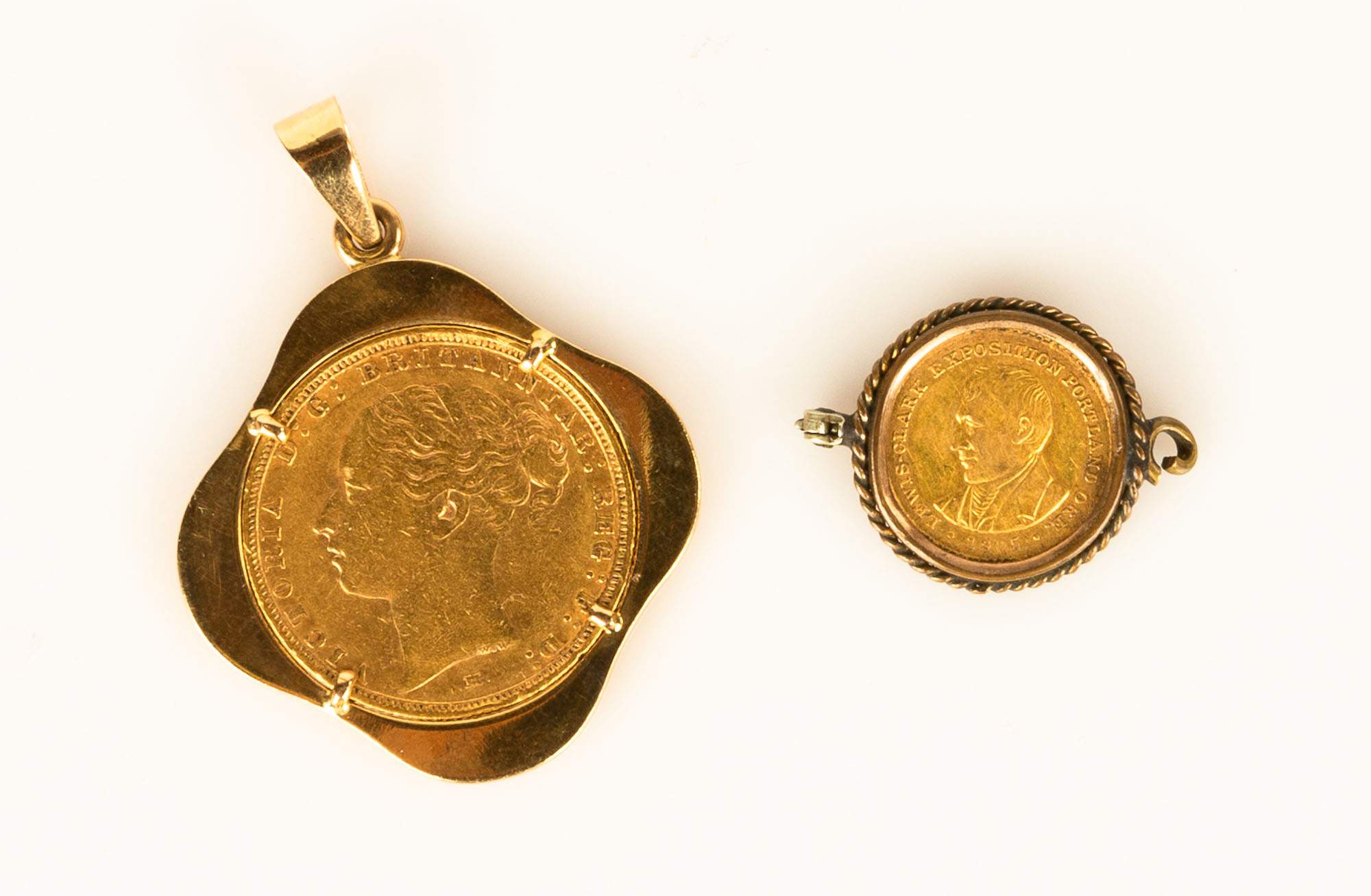 Victoria 1885 Gold Coin & $1 Lewis & Clark Gold Coin | Cottone Auctions