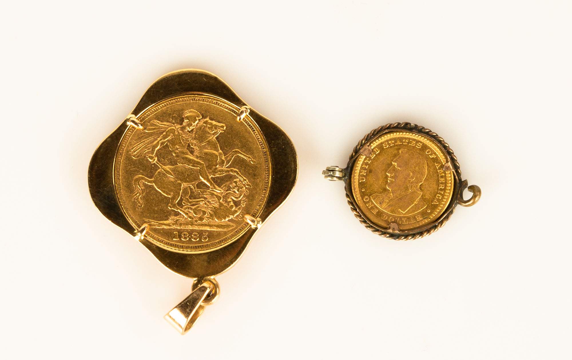 Victoria 1885 Gold Coin & $1 Lewis & Clark Gold Coin | Cottone Auctions