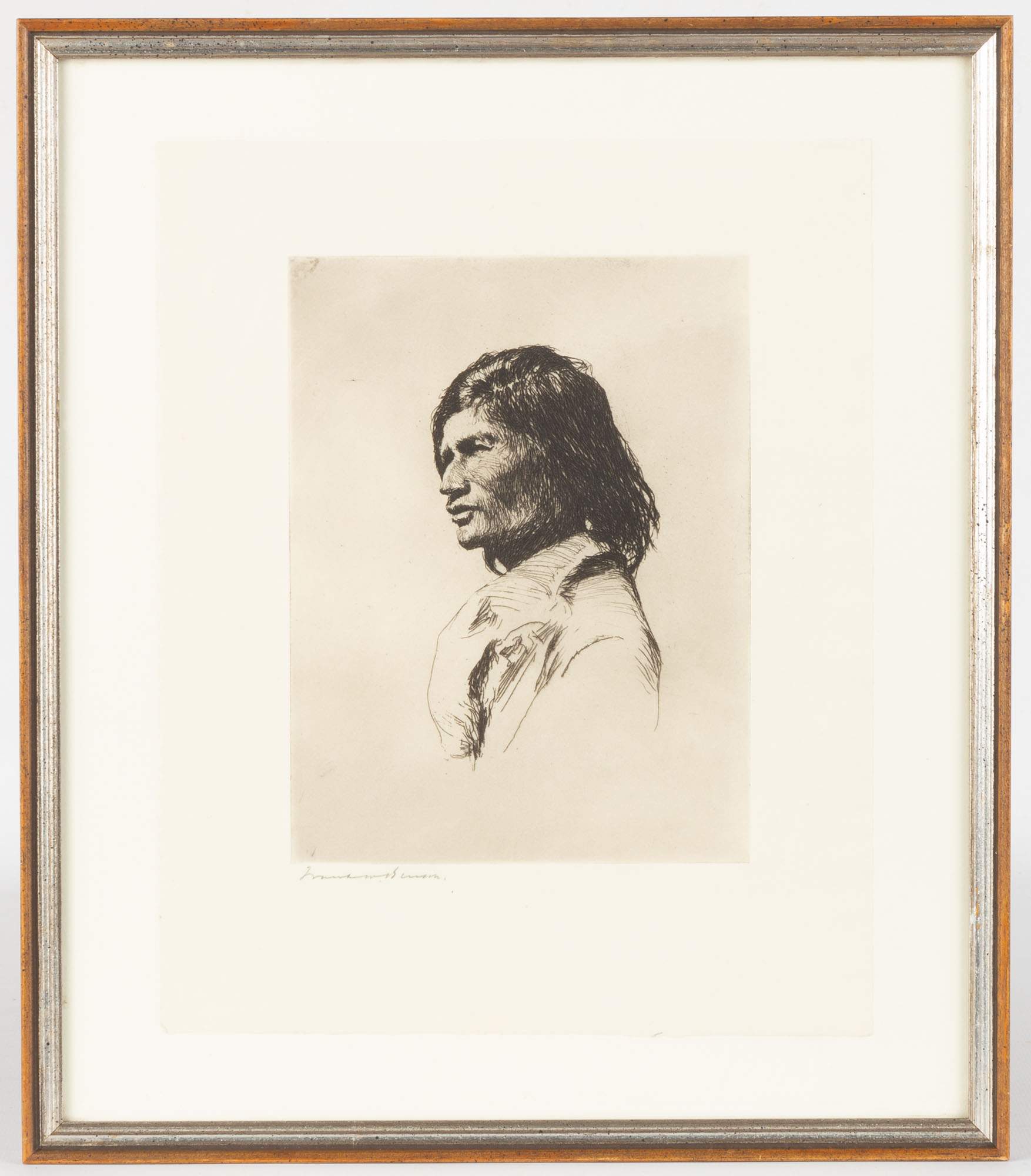 Frank W. Benson (American, 1862-1951) "Nascanpee Indian" | Cottone Auctions