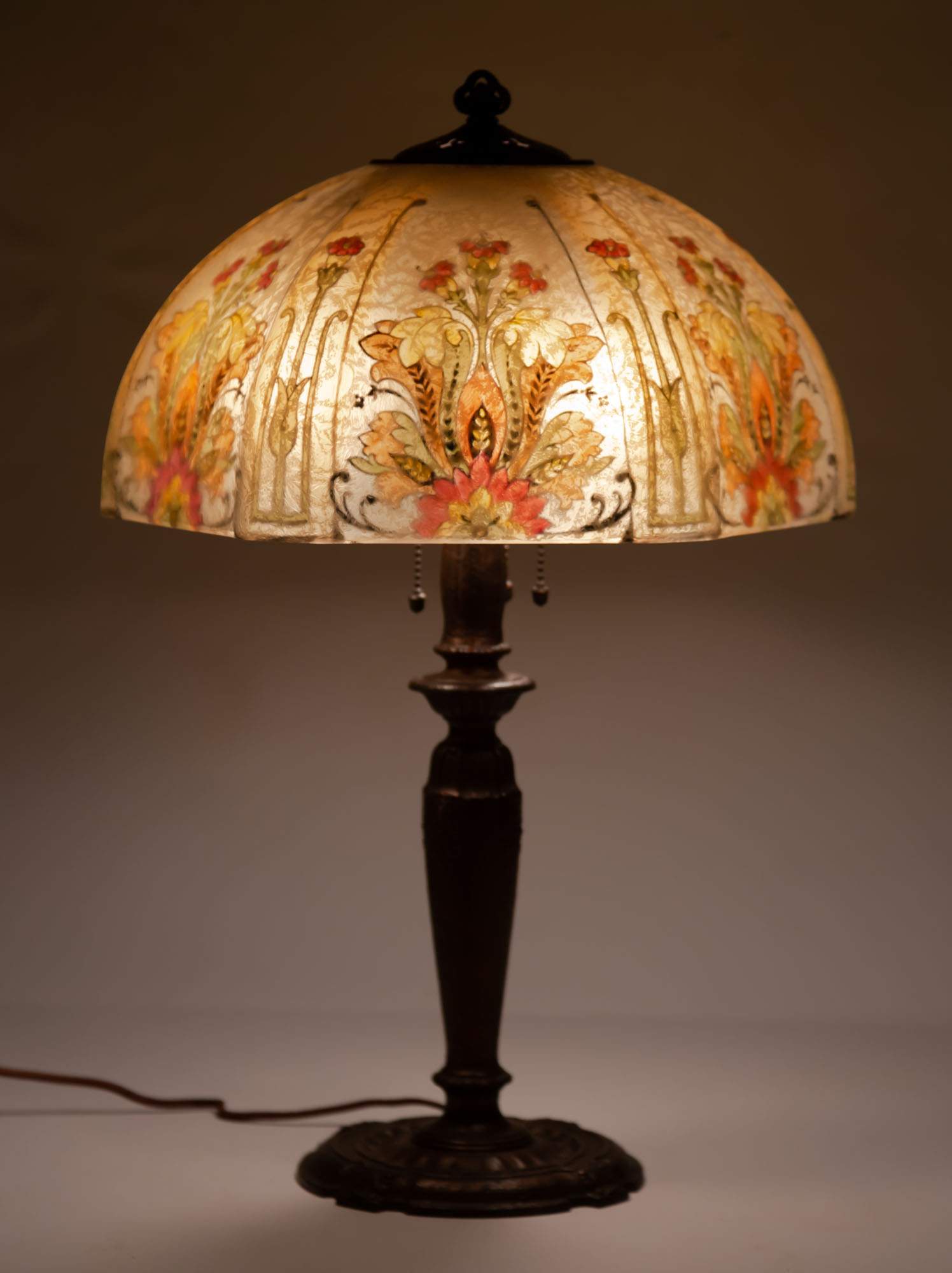 Handel Reverse Painted Table Lamp | Cottone Auctions