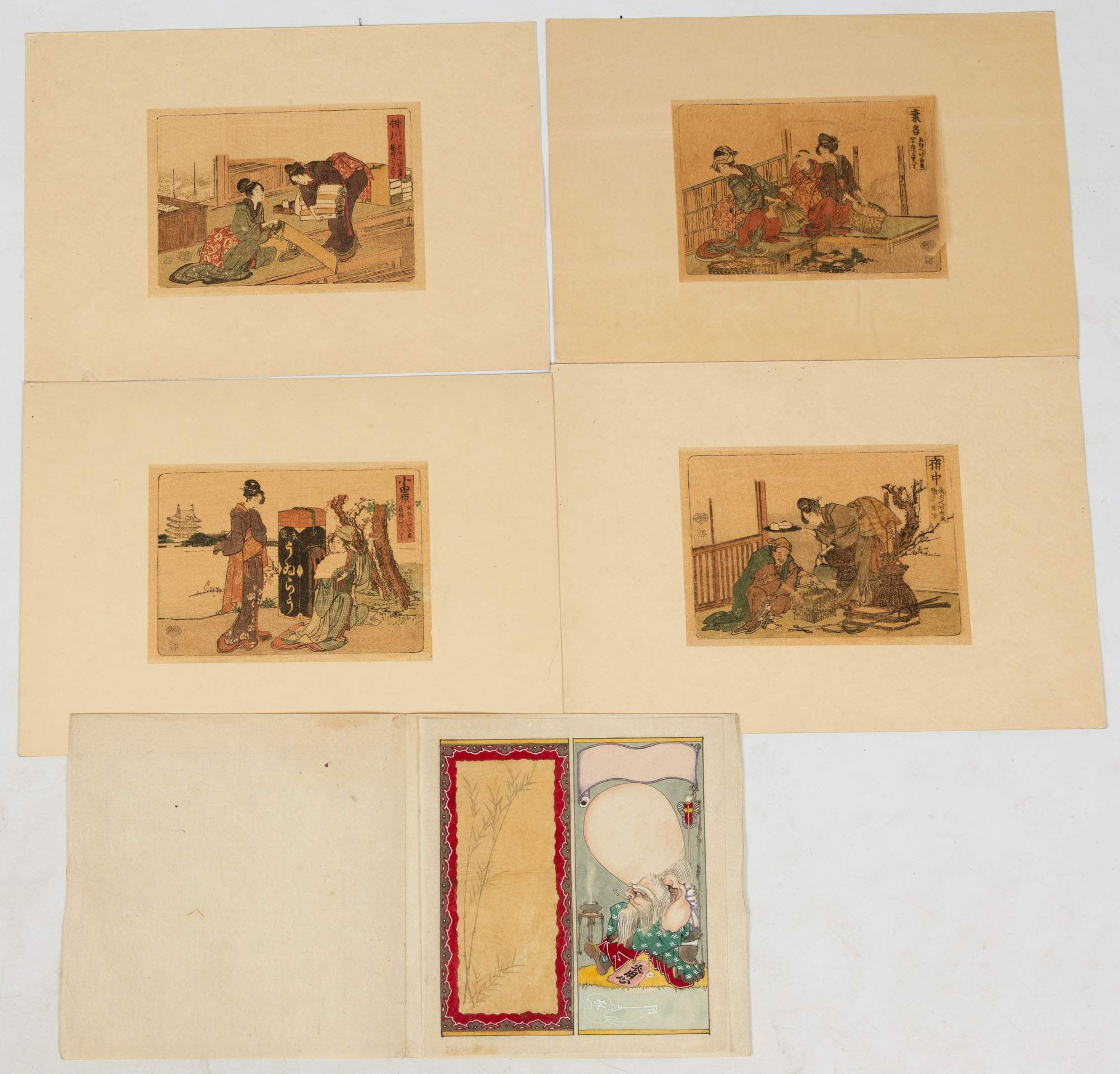 (5) Early Japanese Woodblock Prints | Cottone Auctions