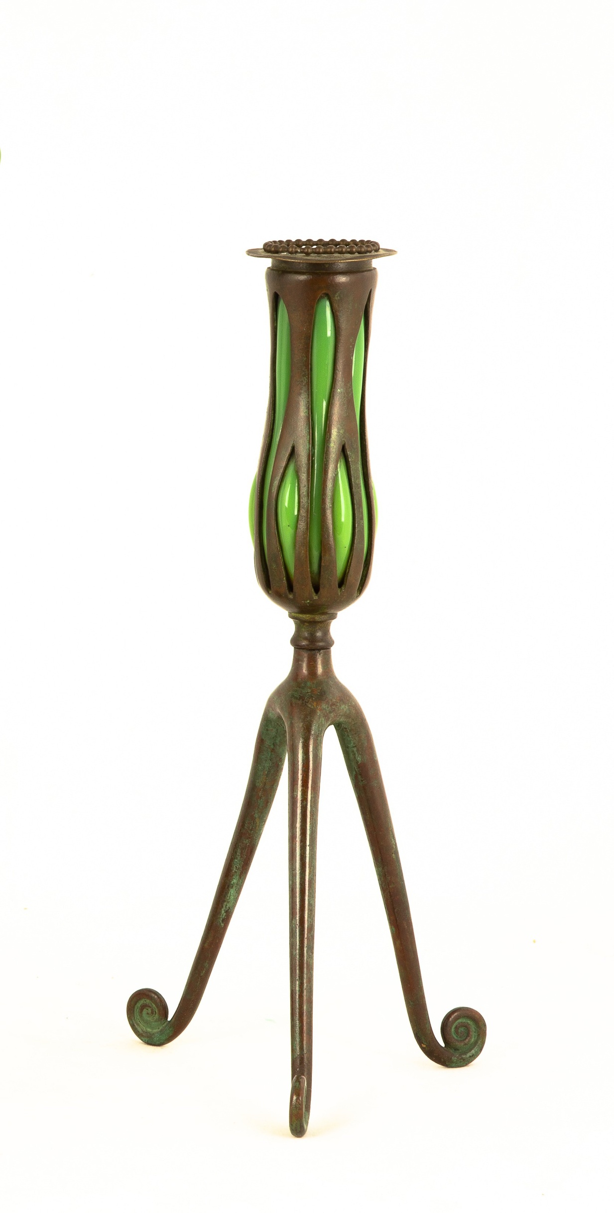 Tiffany Studios, New York Blown Out 3 Leg Candlestick | Cottone Auctions
