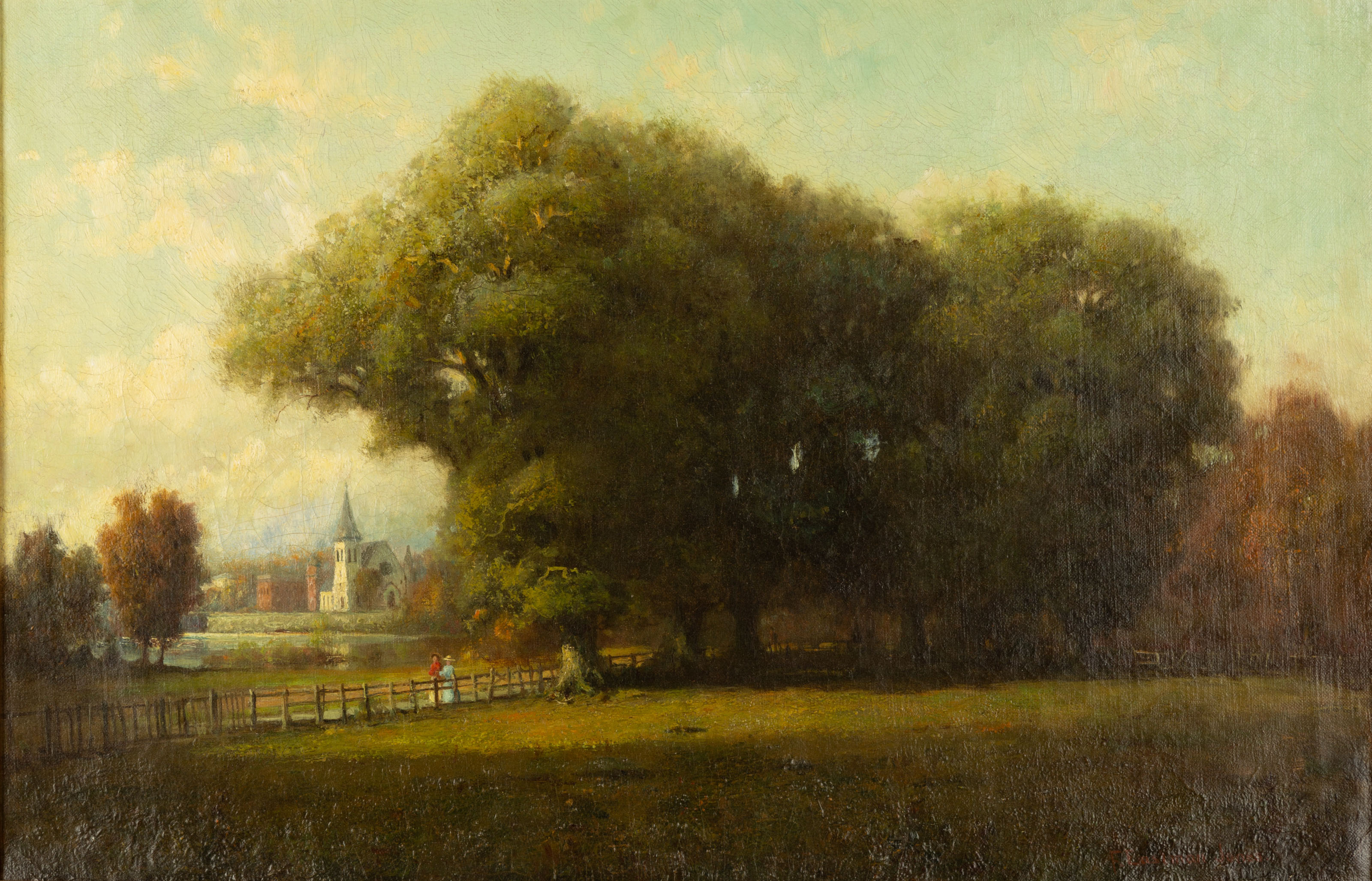 Frank Eastman Jones (American, 1854-1933) Landscape of Le Roy, New York ...