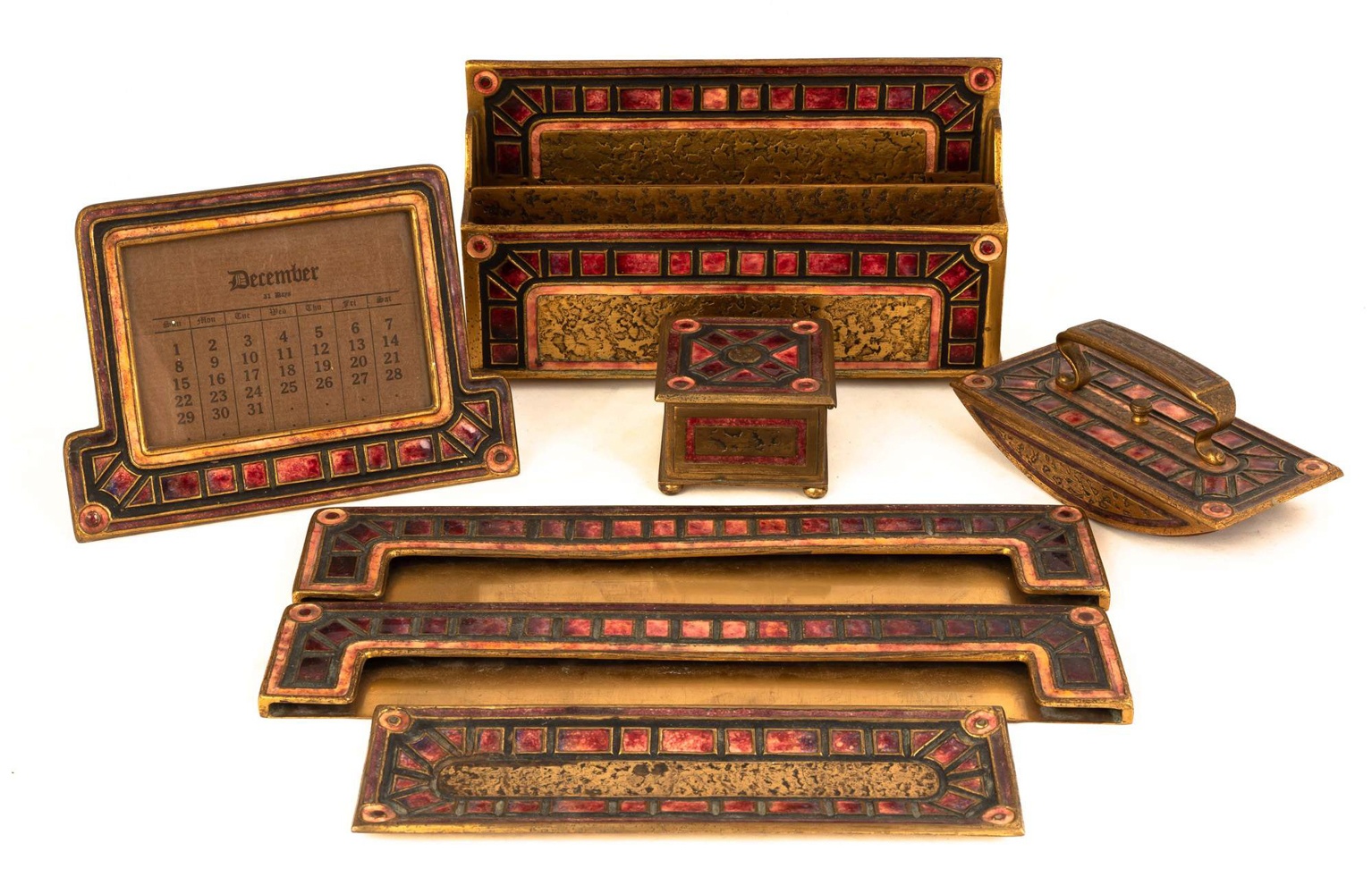 Louis C. Tiffany Furnaces Inc. Art Deco Desk Set | Cottone Auctions