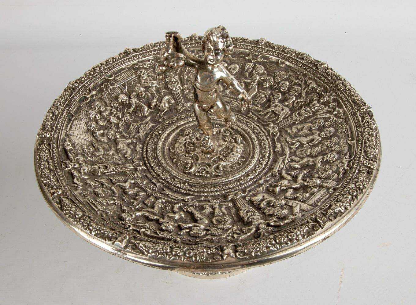 Silver Plated Bronze Compote with Cherubs | Cottone Auctions