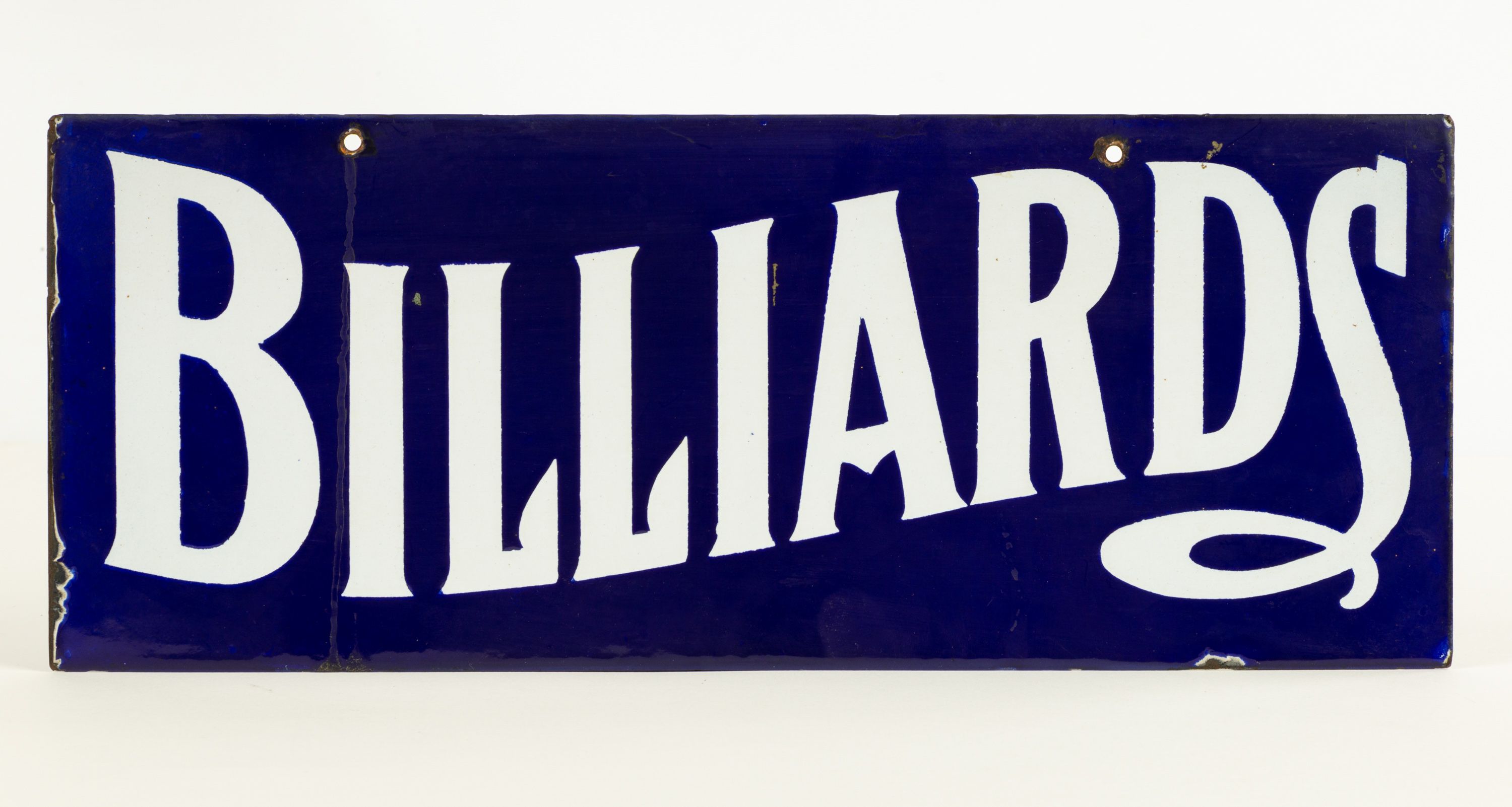 Vintage Porcelain Billiards Sign | Cottone Auctions