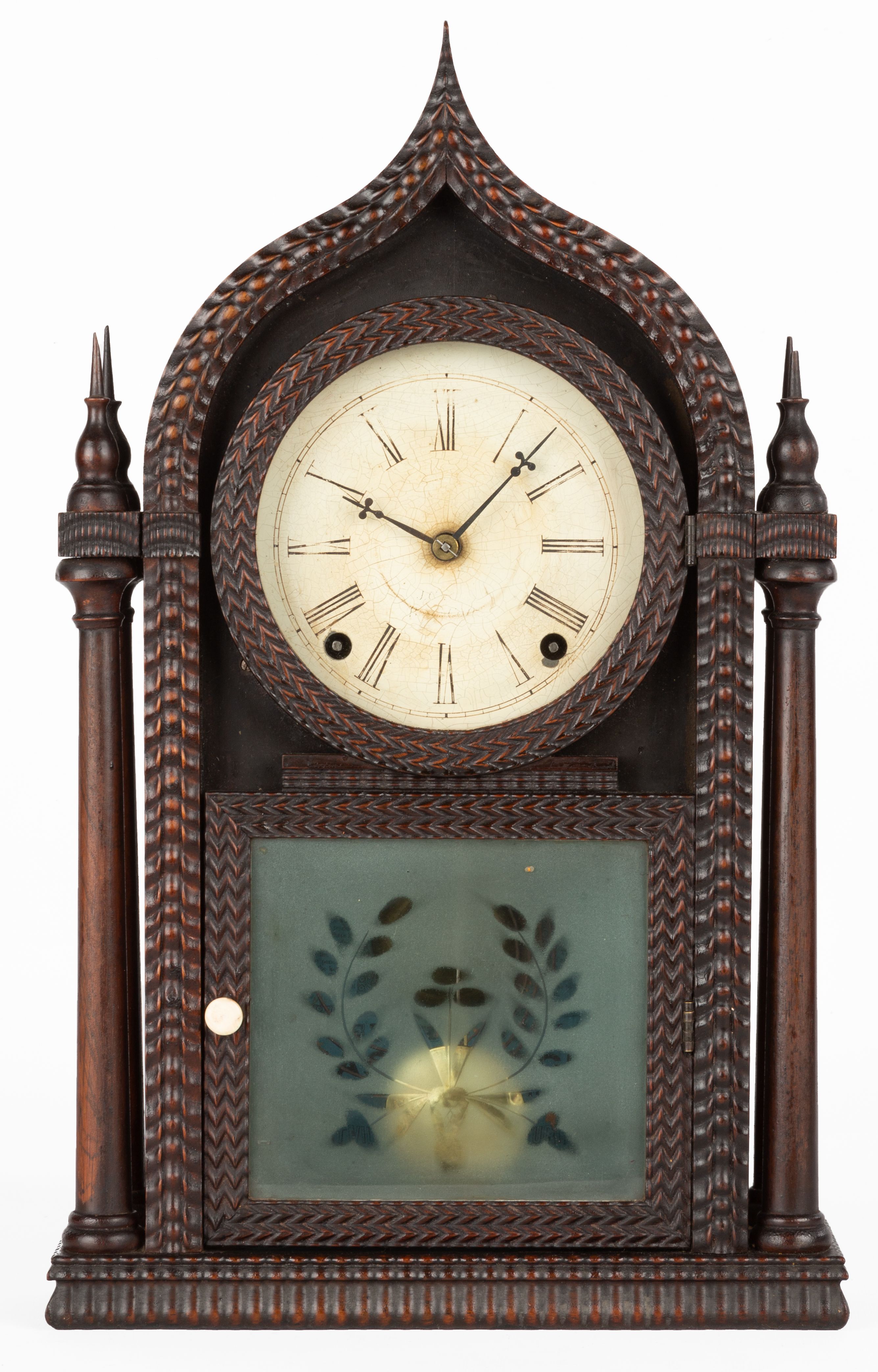 J.C. Brown 4 Column Gothic Ripple Shelf Clock | Cottone Auctions