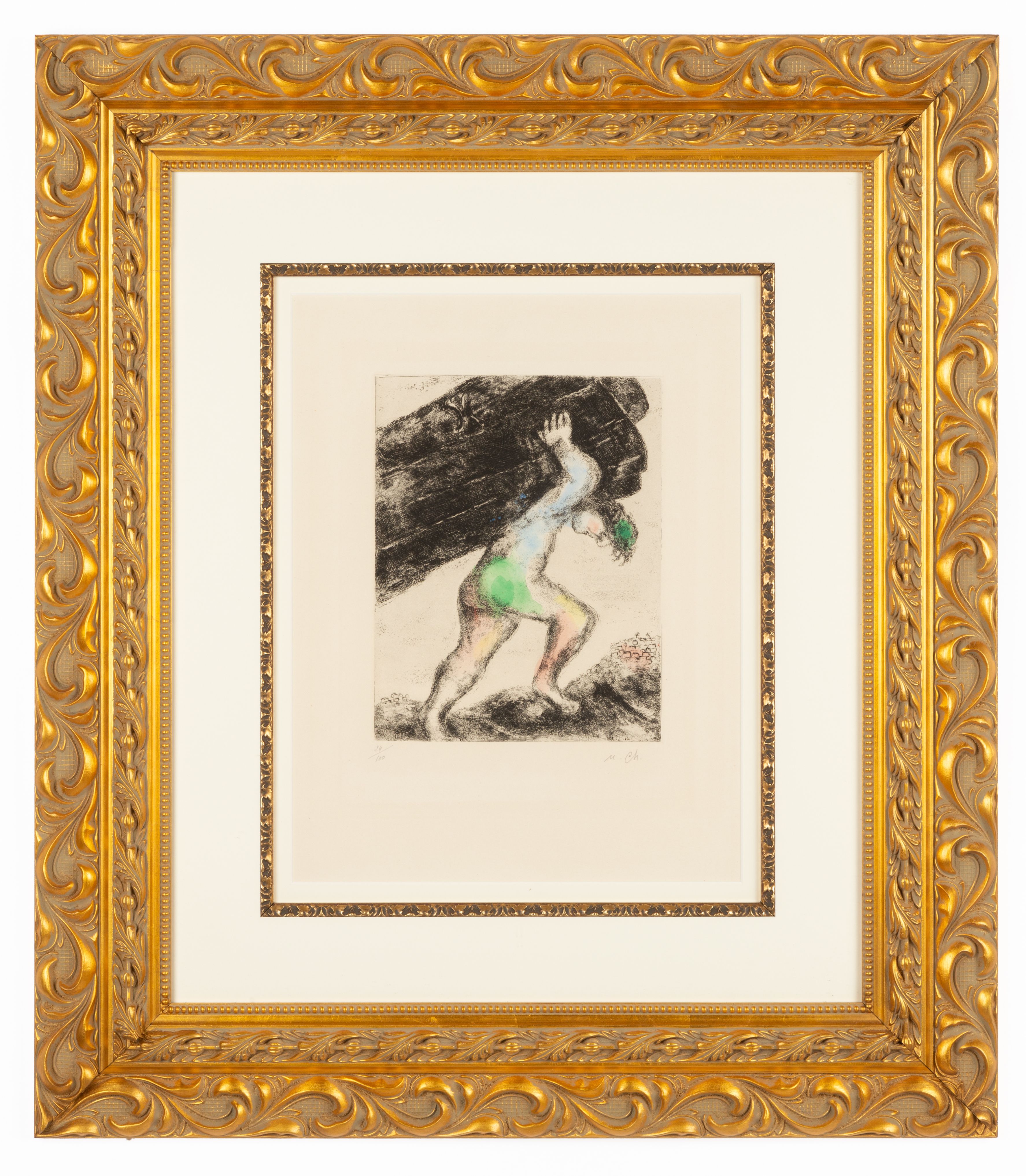 Marc Chagall (French/Russian, 1887-1985) "Samson enleve les portes de ...