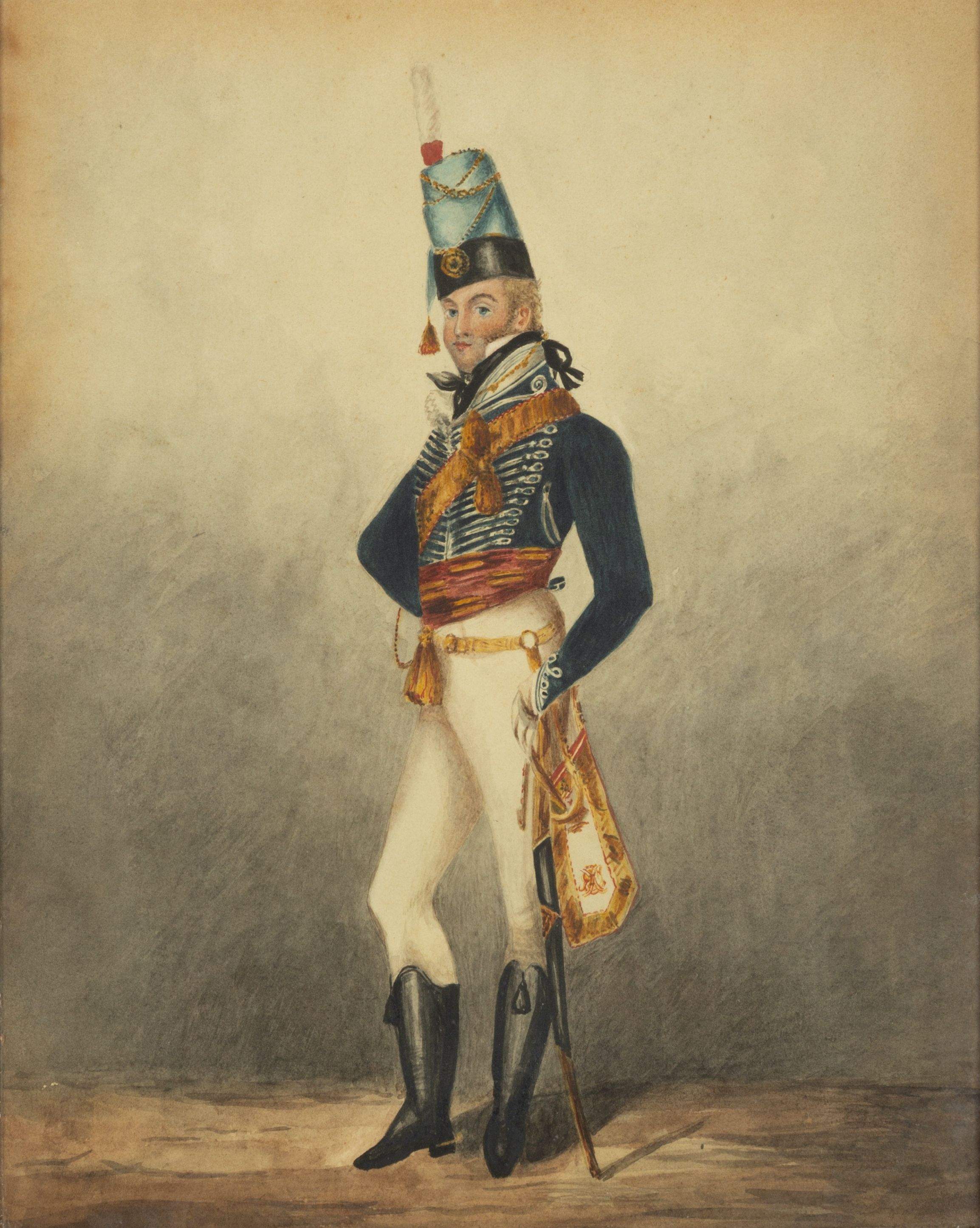 19th Century Watercolor of British Military Portrait | Cottone Auctions