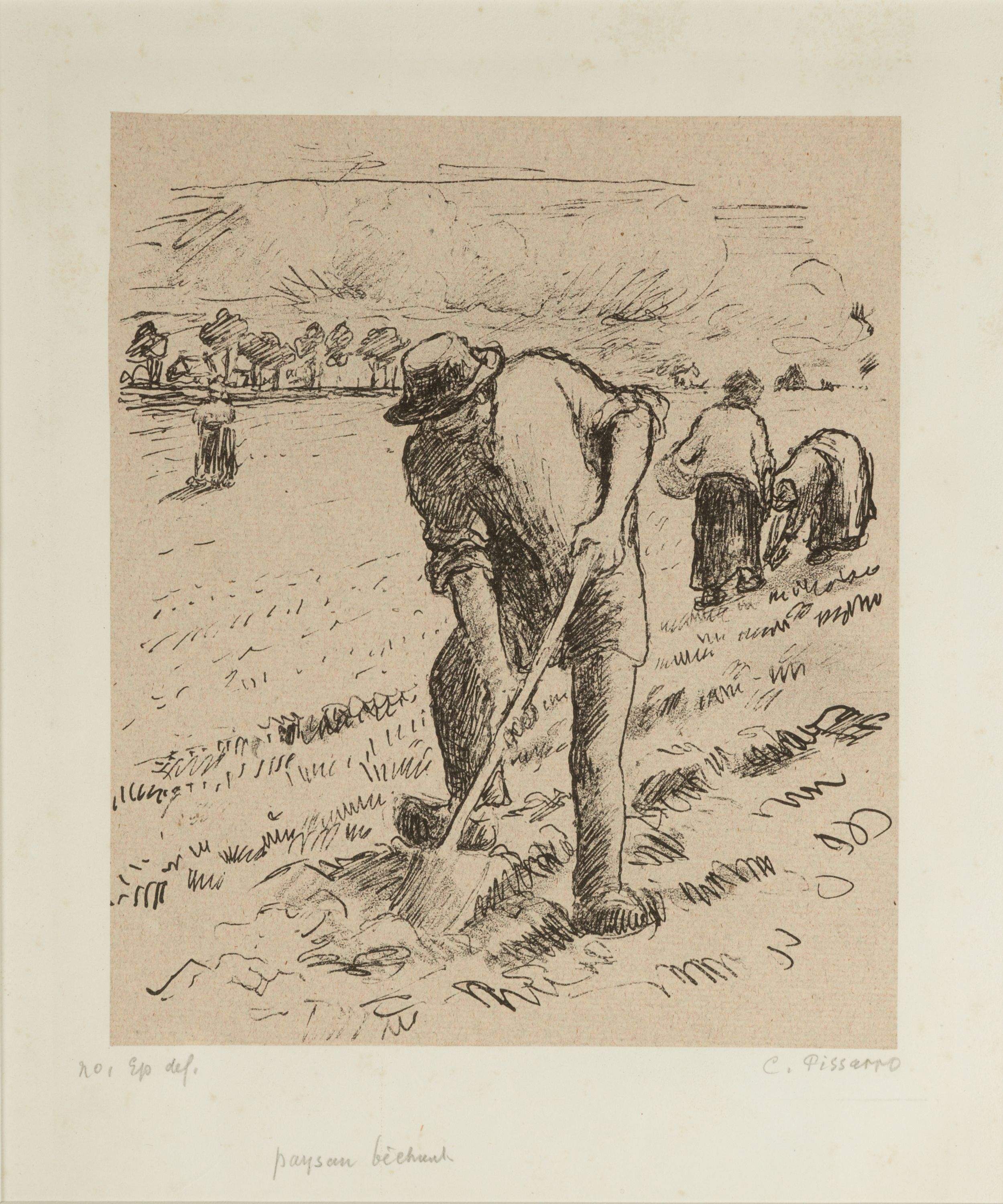 Camille Jacob Pissarro (Danish/French, 1830-1903) "Paysan Bechant ...