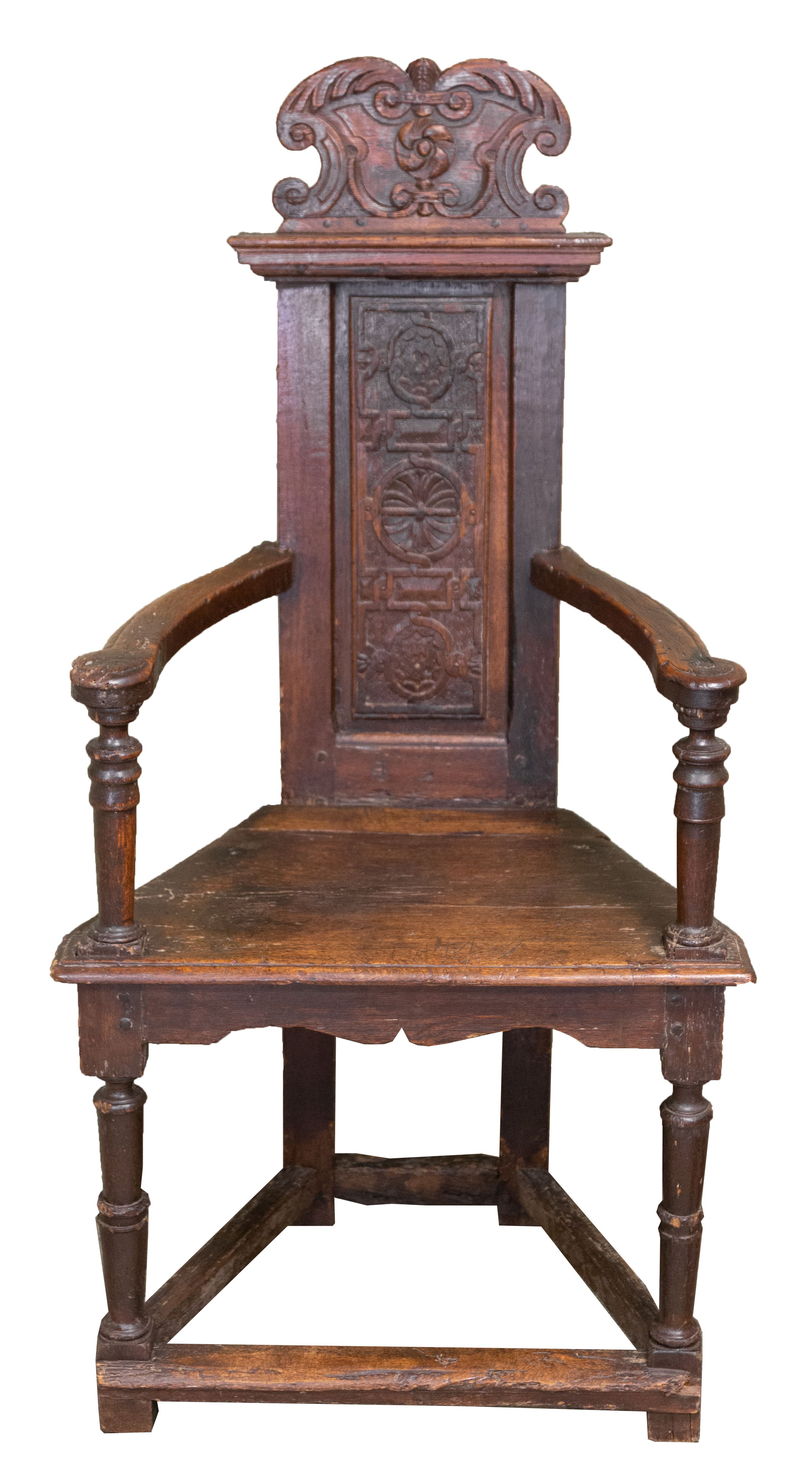 French Henri II Caquetoire Oak Chair | Cottone Auctions