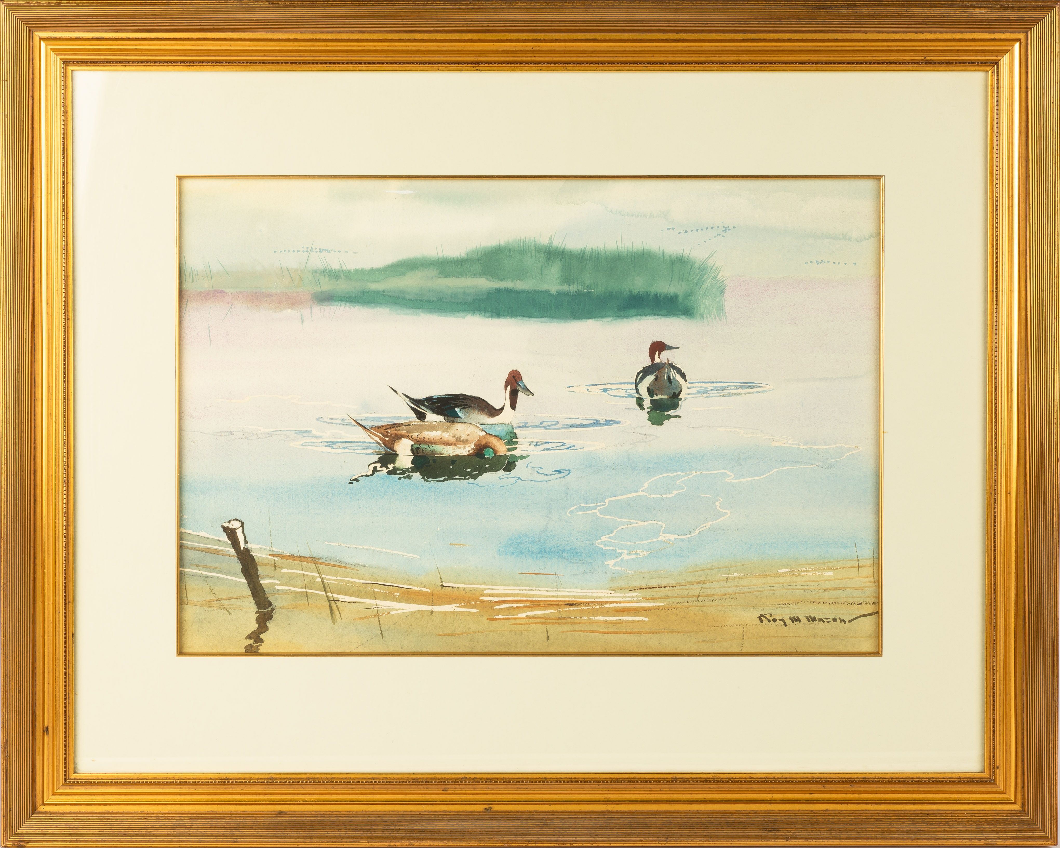 Roy Mason (American, 1886-1972) Geese in a Pond | Cottone Auctions