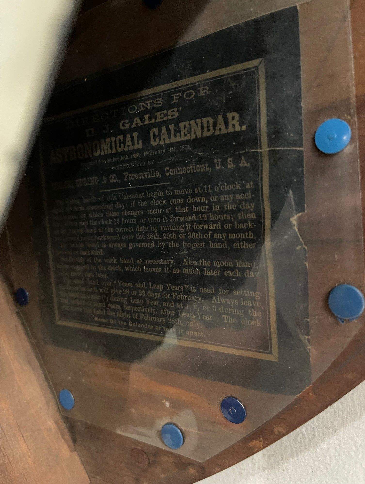 Rare D. J. Gale's Astronomical Calendar Gallery Clock | Cottone Auctions