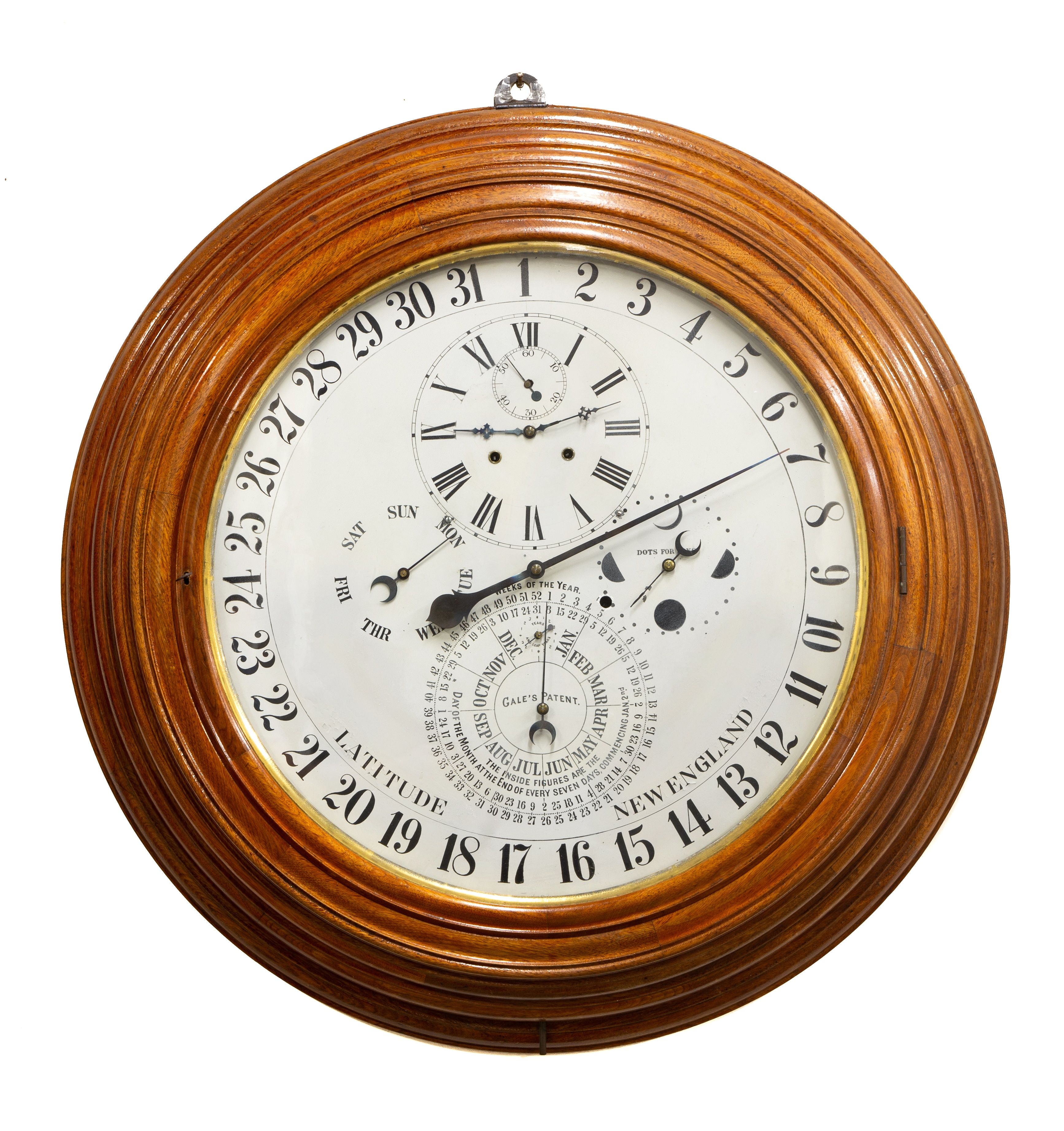 Rare D. J. Gale's Astronomical Calendar Gallery Clock | Cottone Auctions