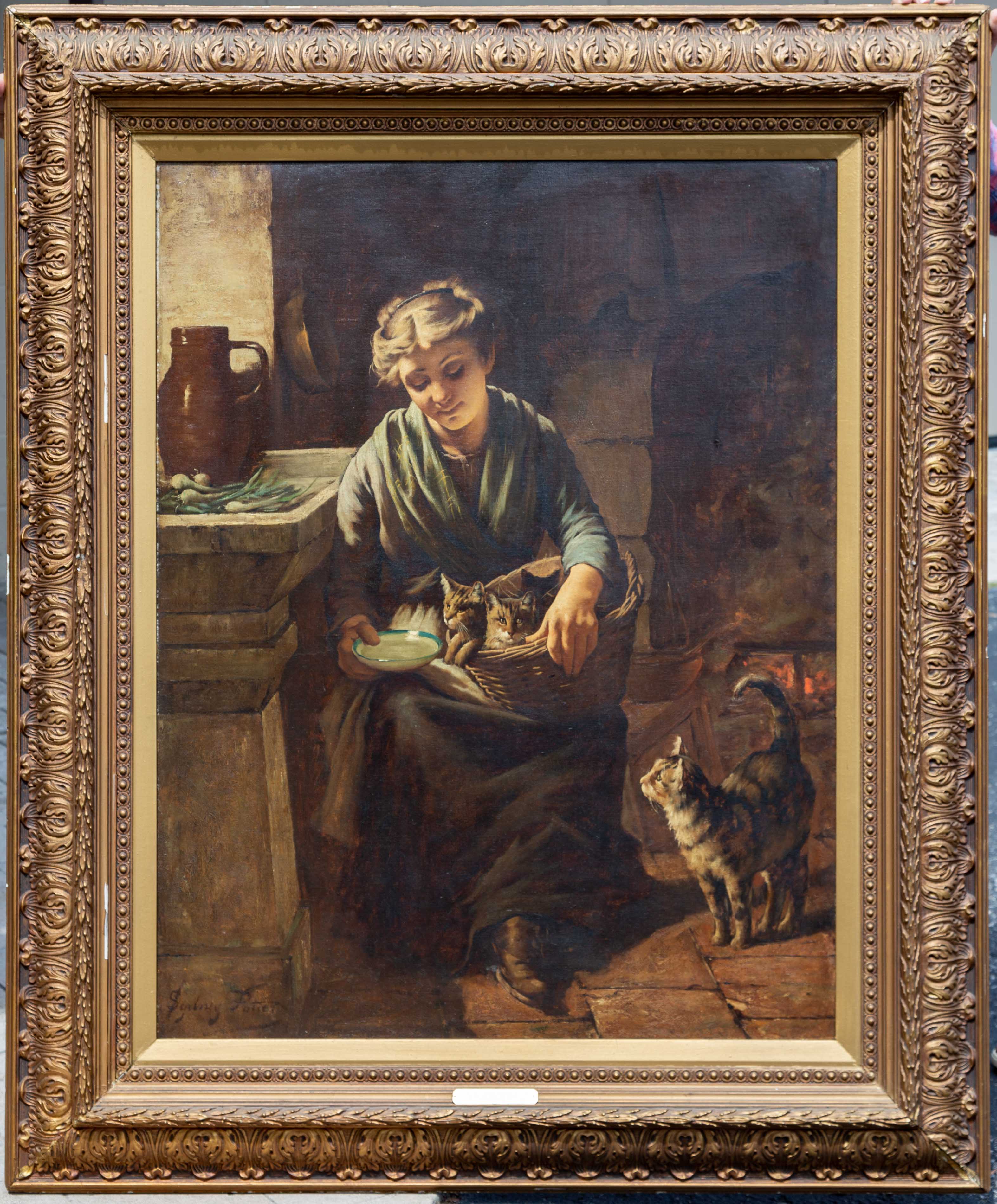 Sydney Potter (British, fl. 1883-1889) "Feeding Time" | Cottone Auctions