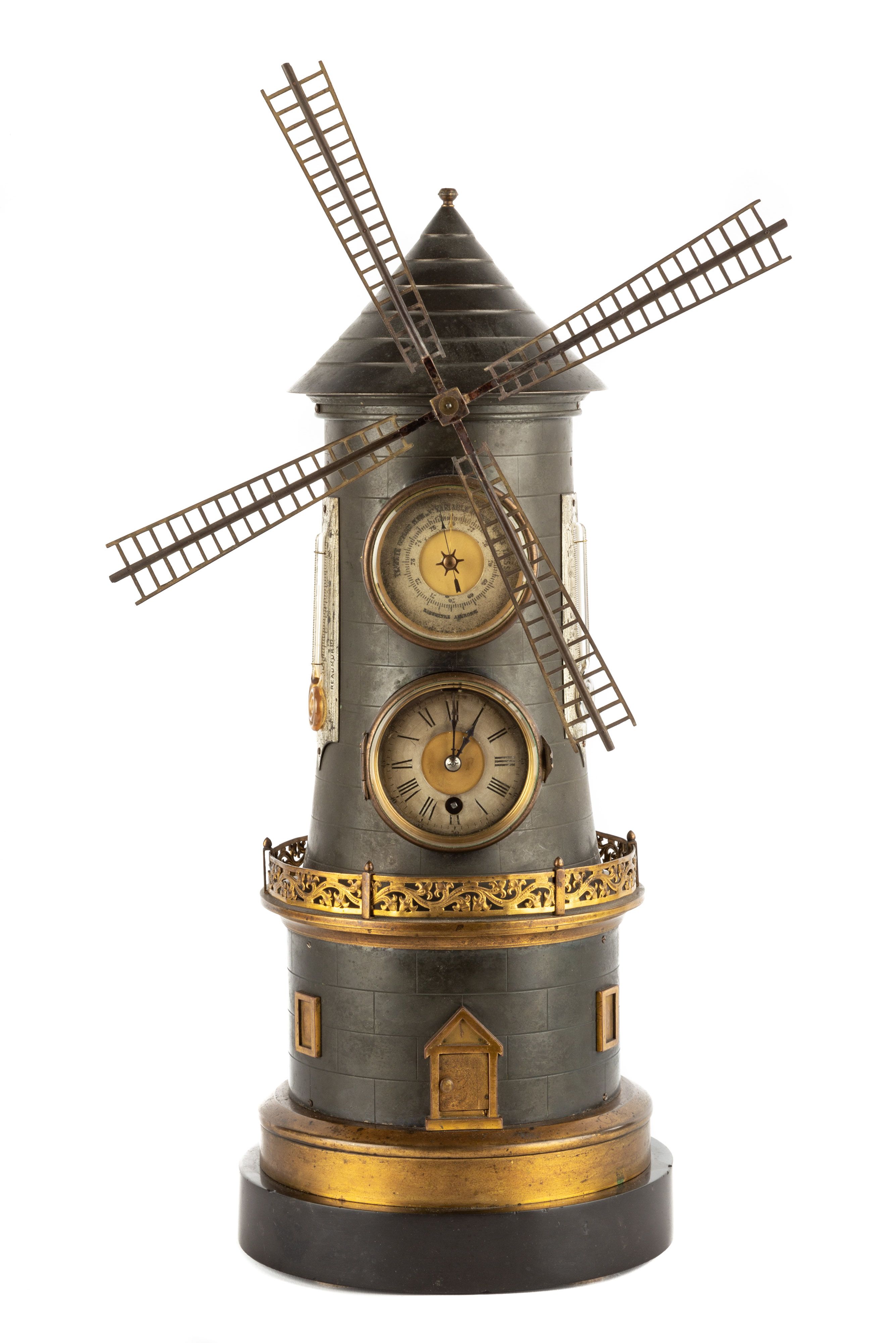 French Industrial Animated Windmill Clock | Cottone Auctions