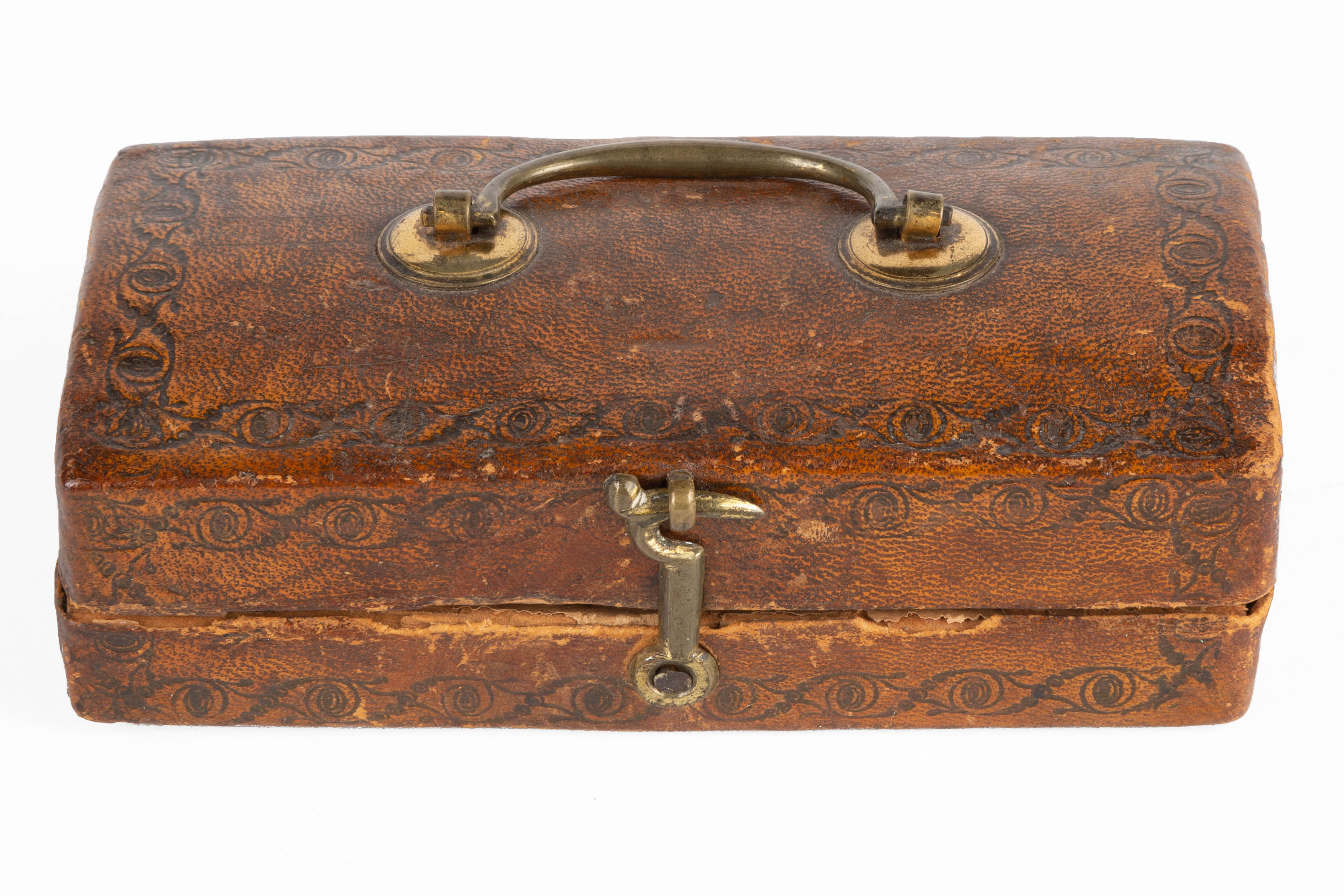 18th Century Miniature Leather Bound Box | Cottone Auctions