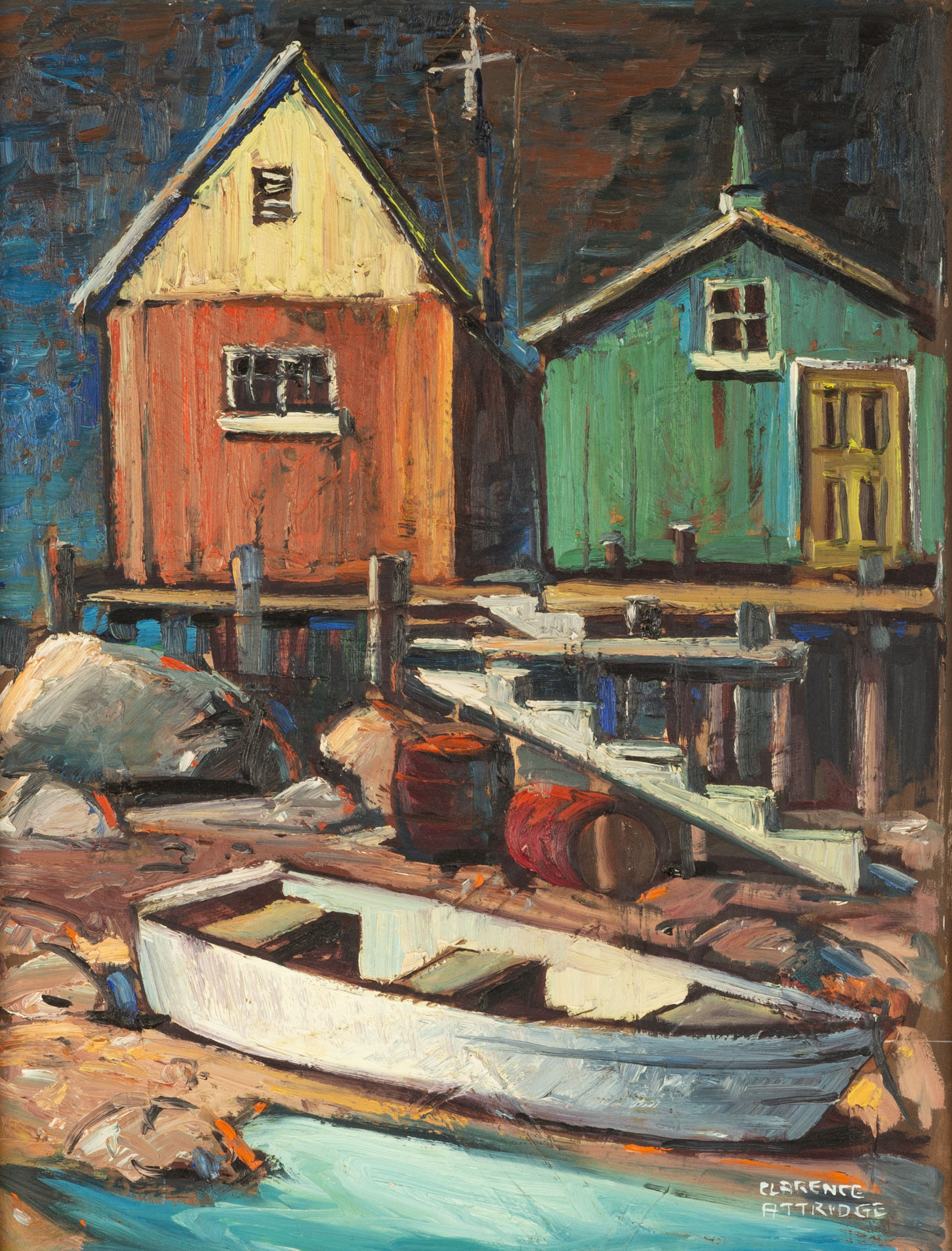 Clarence Attridge (American, 1907-1992) Harbor Scene | Cottone Auctions