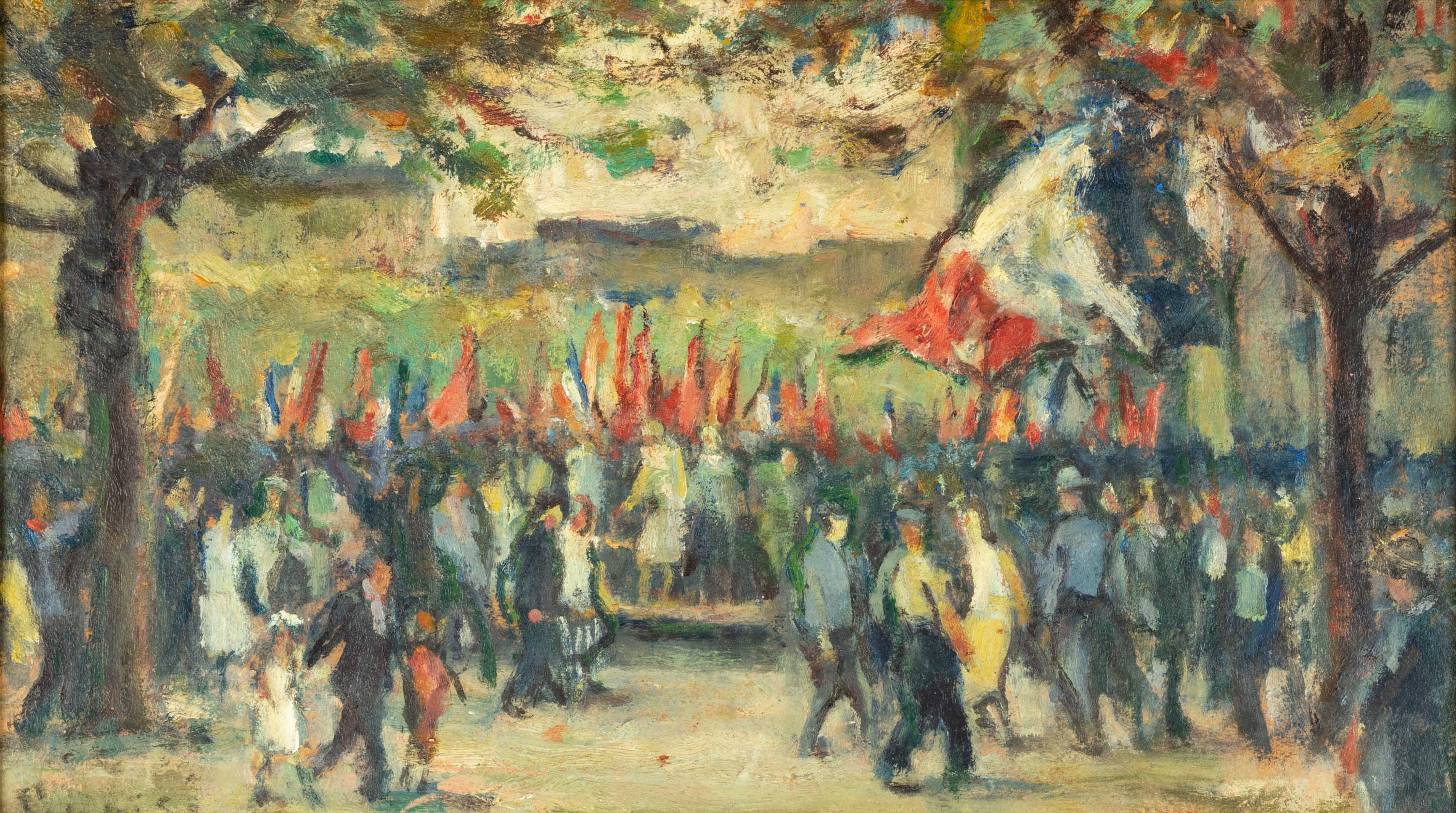 French Impressionist Painting of Bastille Day | Cottone Auctions