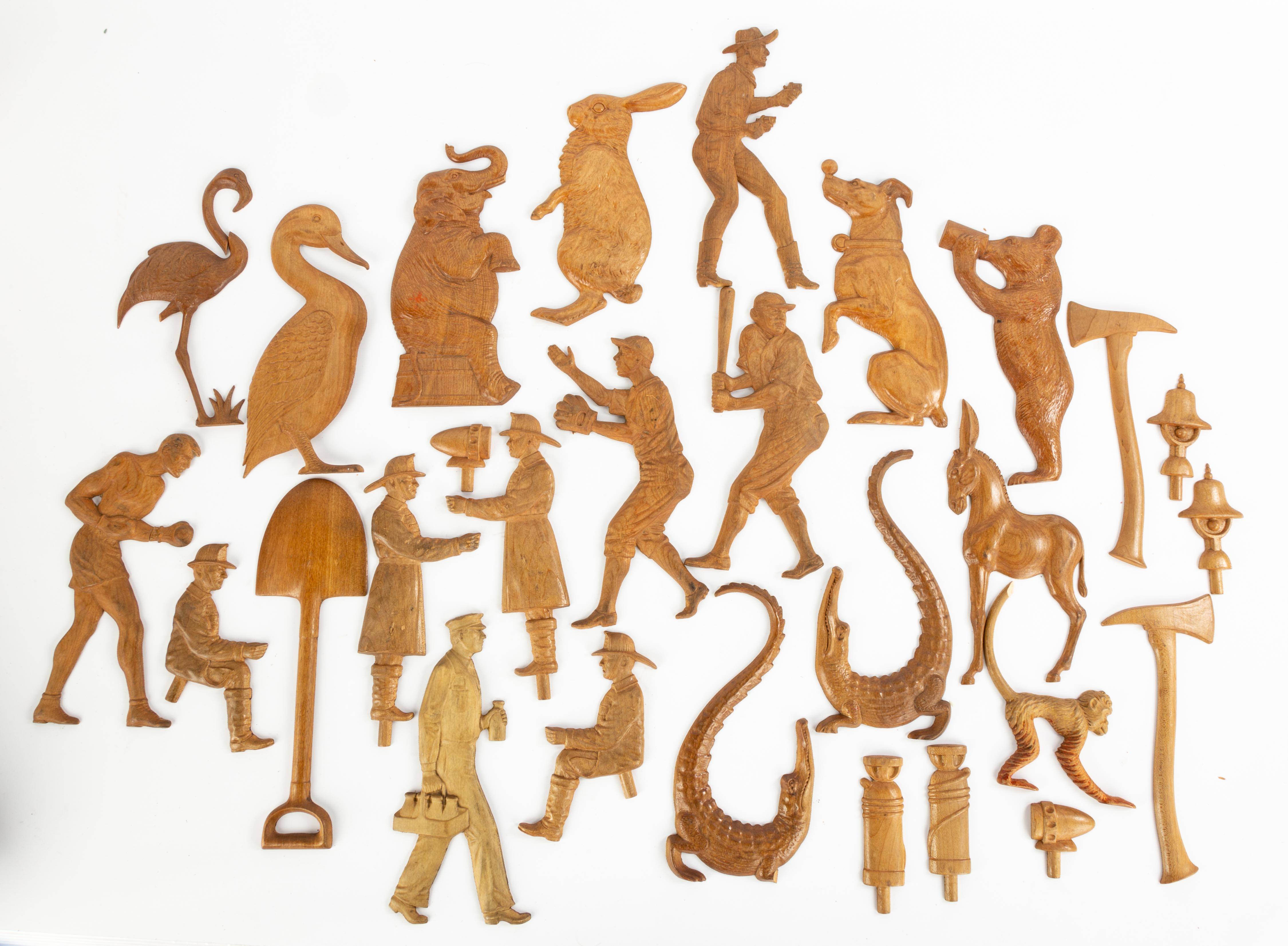 Carved Wooden Whimsical Figures | Cottone Auctions