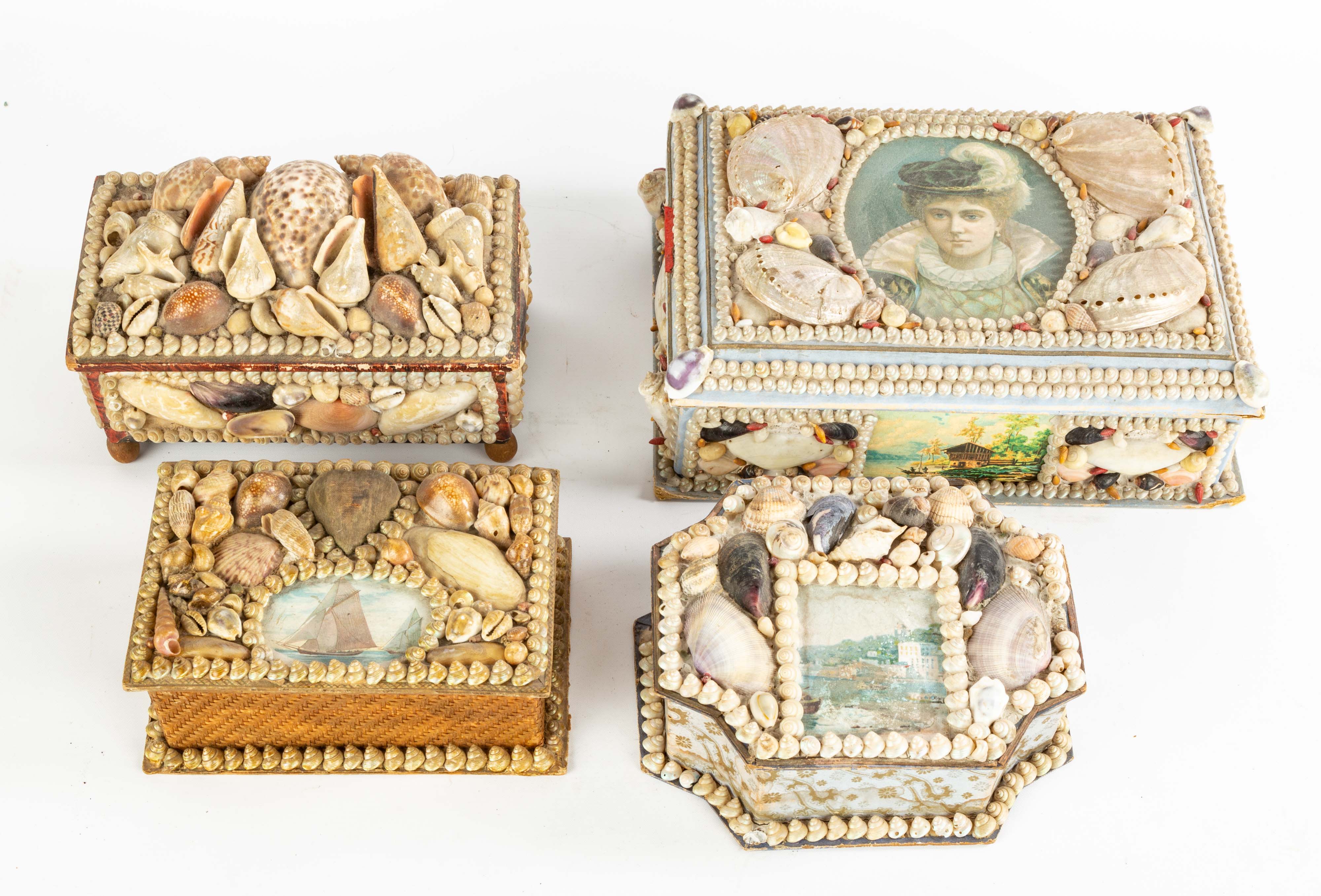 Group of Victorian Shell Art Boxes | Cottone Auctions