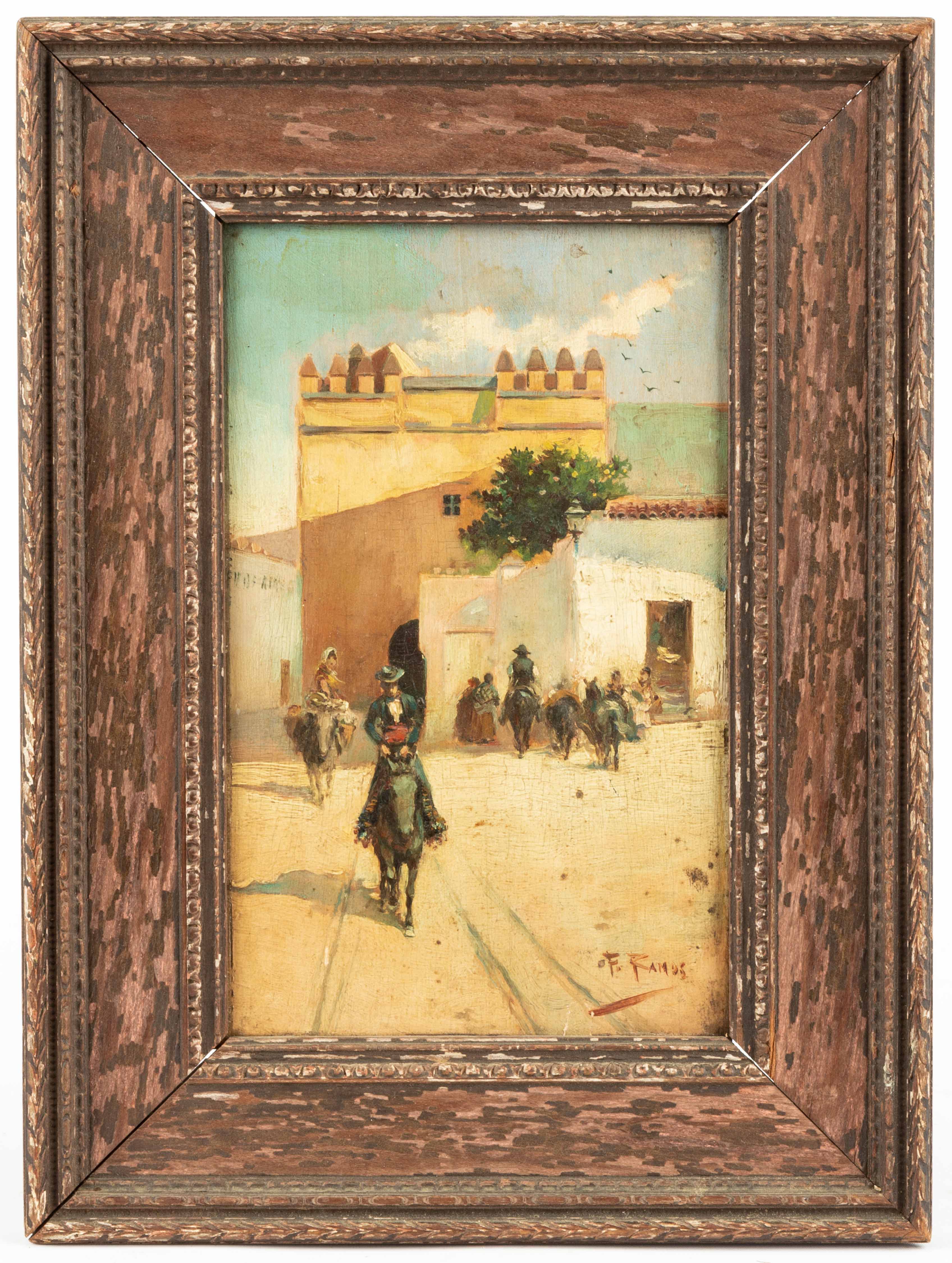 F. Ramos (19th/20th Century) Latin American Street Scene Painting ...