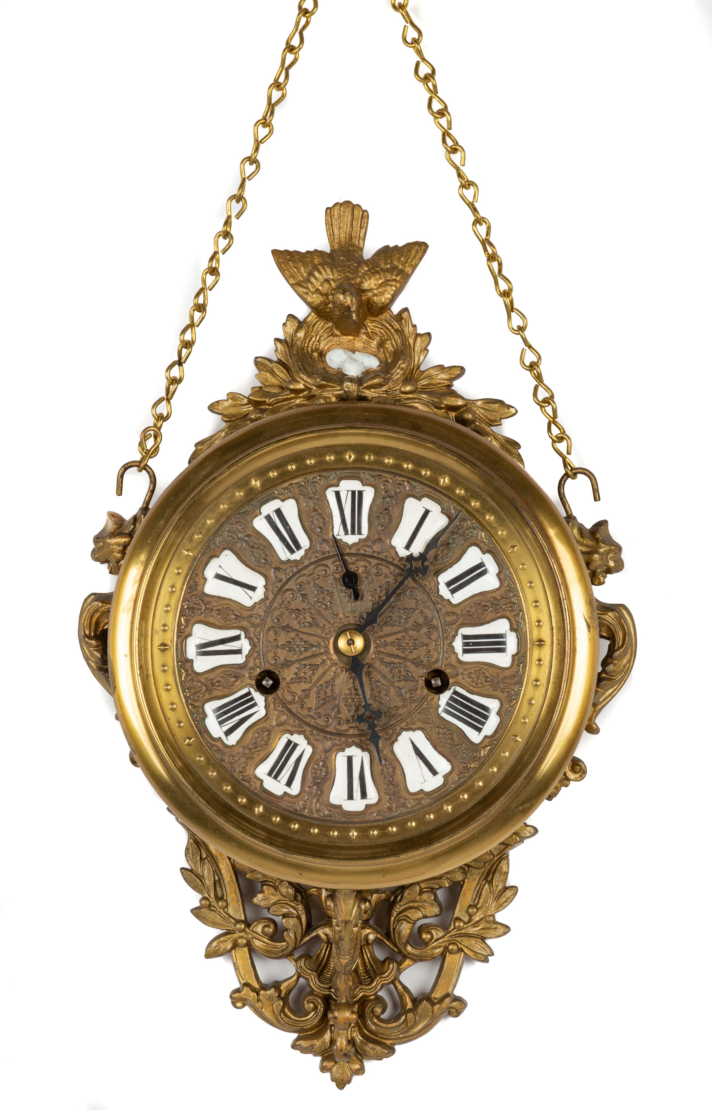 American Brass Hanging Clock | Cottone Auctions