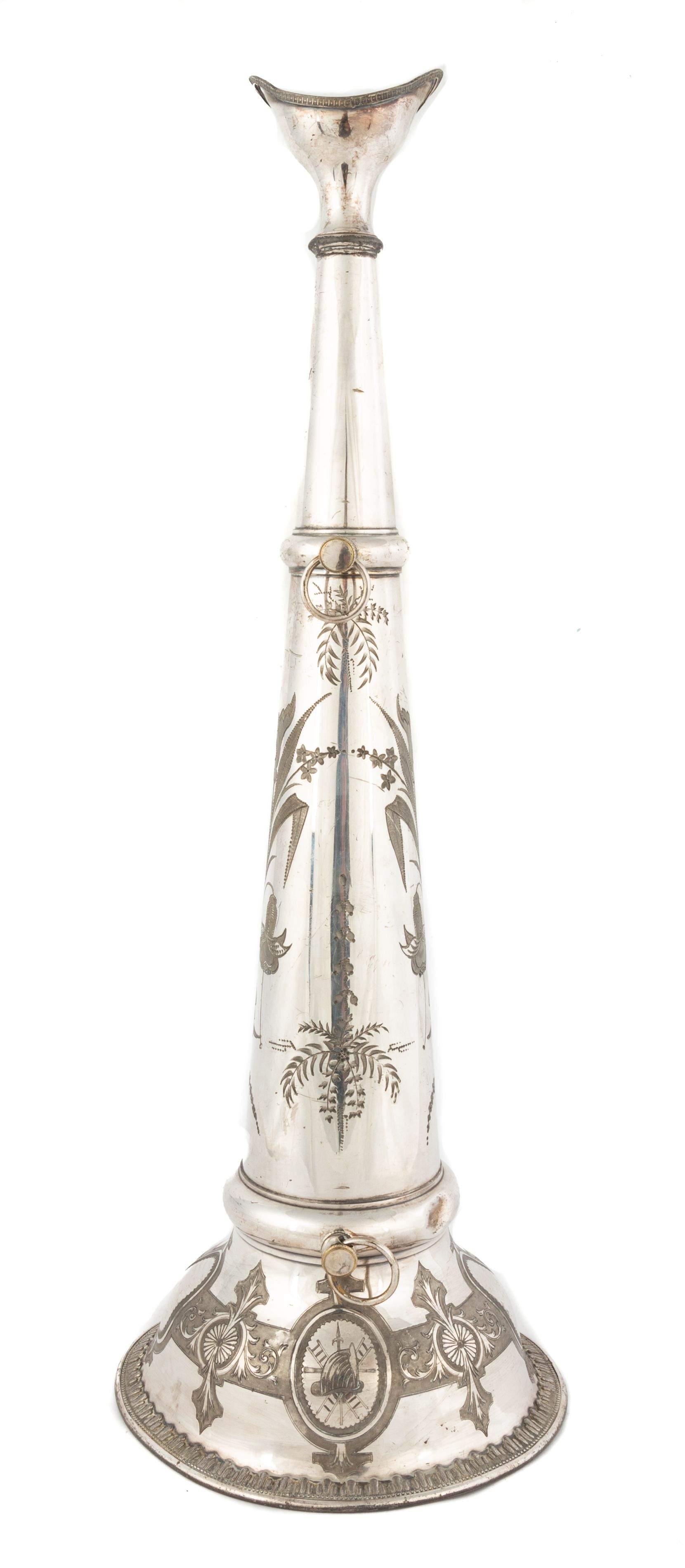 Silver Plated Fireman's Parade Horn | Cottone Auctions