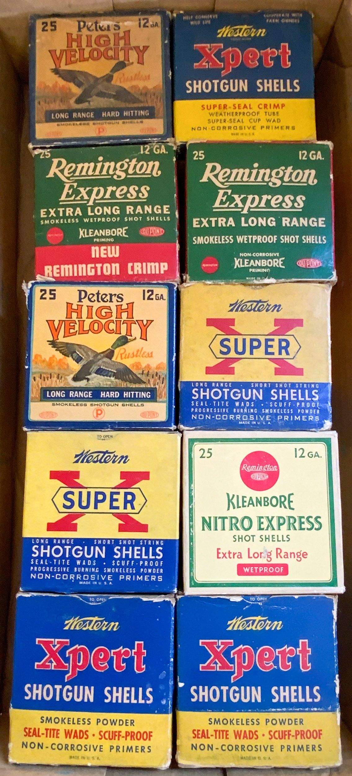 (10) 12 Gauge Shotgun Shell Boxes | Cottone Auctions