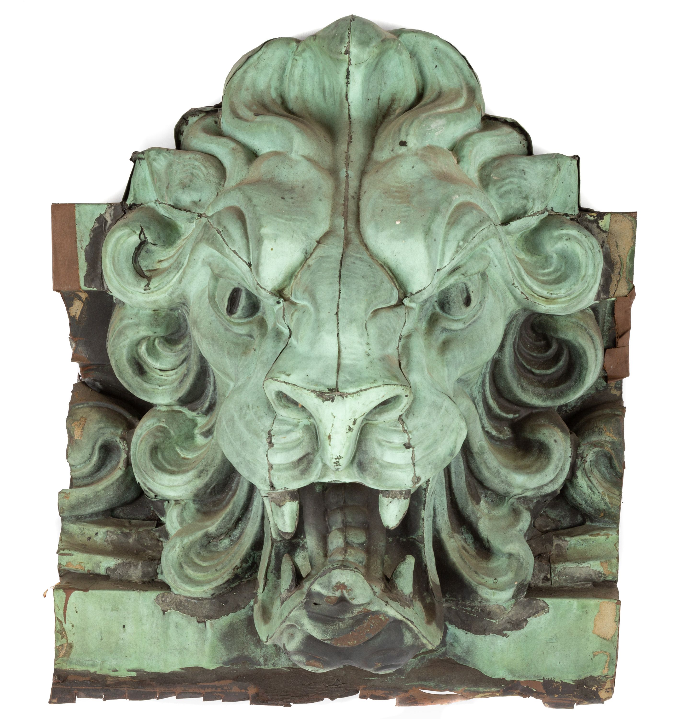 Copper Architectural Lion | Cottone Auctions