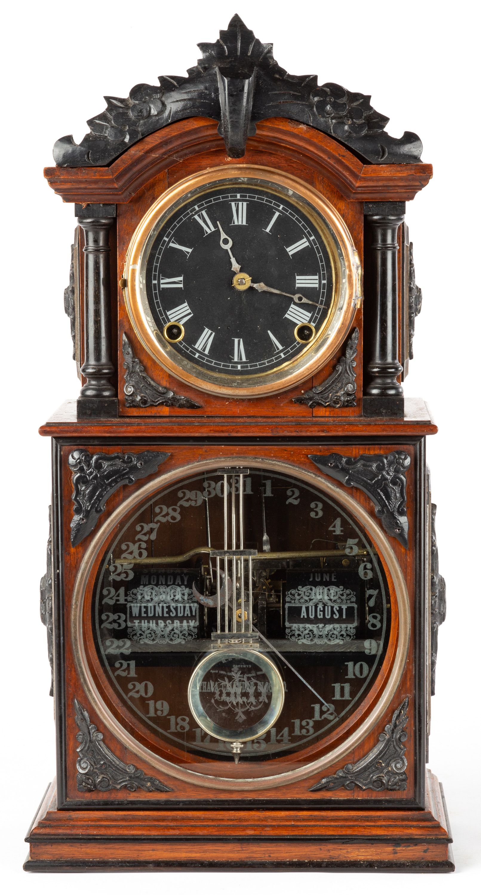 Ithaca 3 1/2 Parlor Calendar Clock | Cottone Auctions