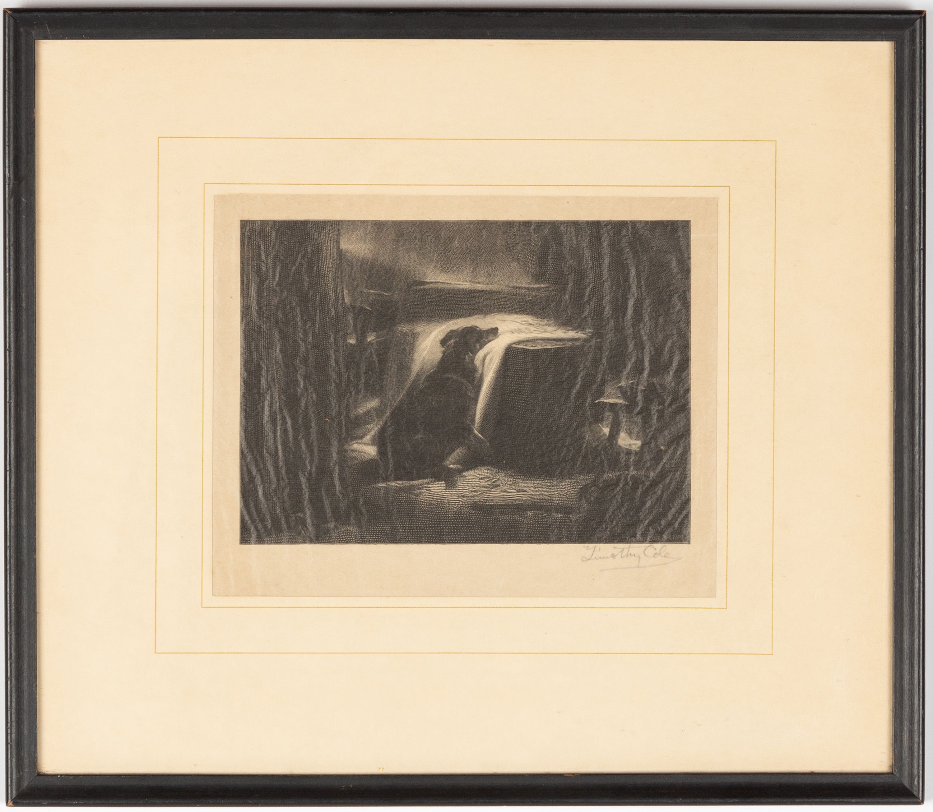 Timothy Cole (American, 1852-1931) Engraving with Dog | Cottone Auctions