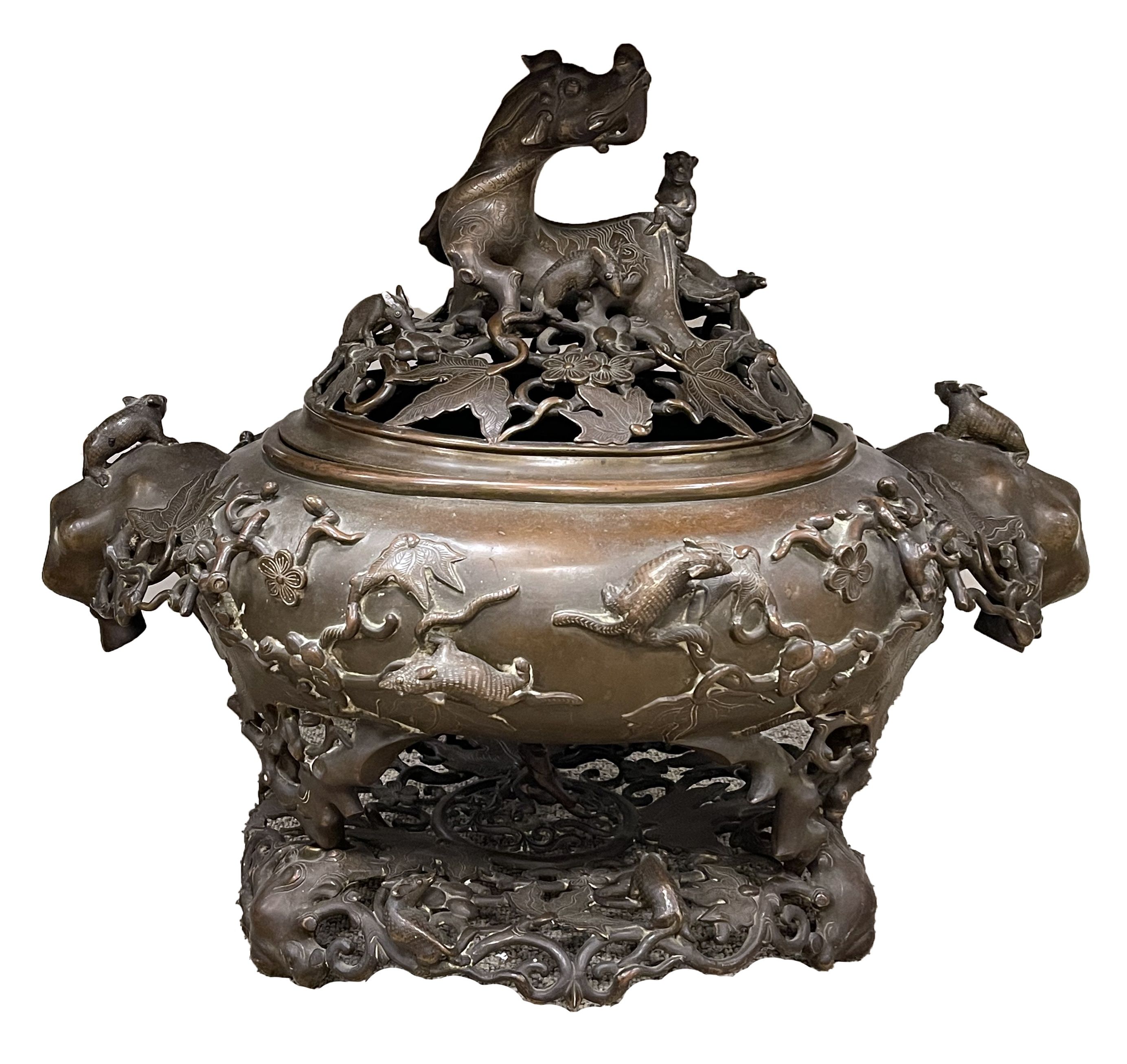 Monumental Chinese Bronze Censor | Cottone Auctions