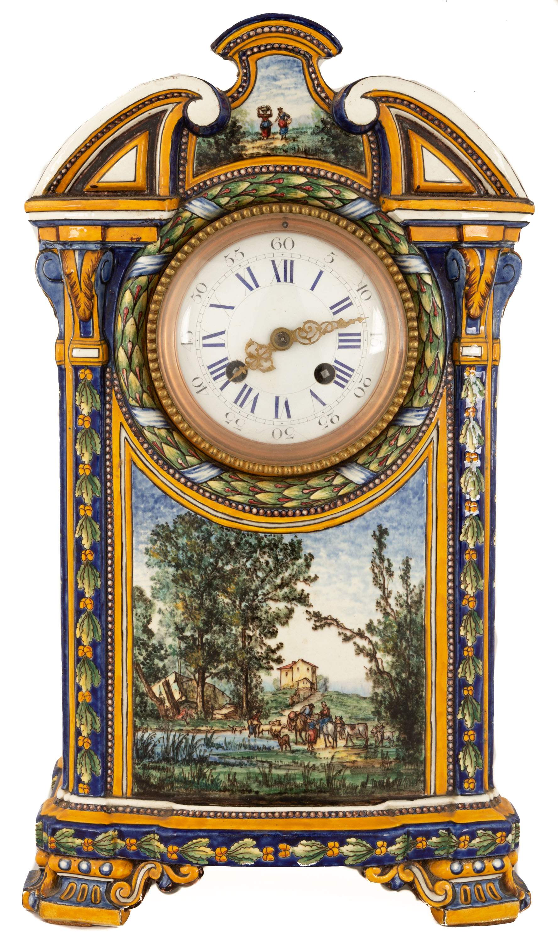 Gien France Majolica Shelf Clock | Cottone Auctions
