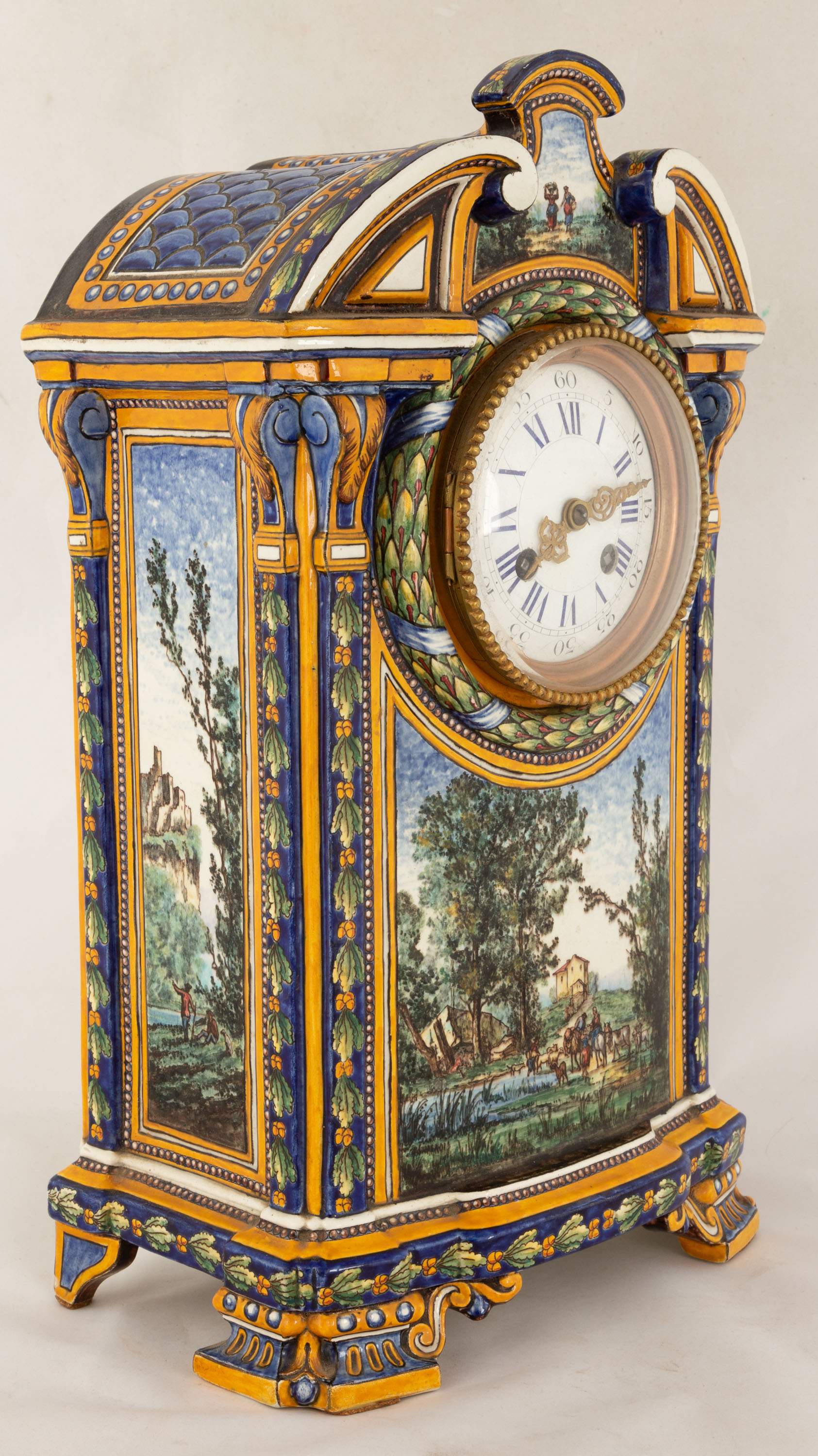 Gien France Majolica Shelf Clock | Cottone Auctions