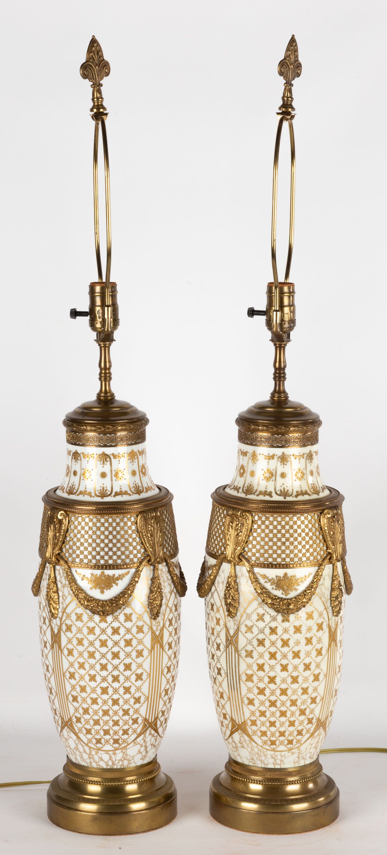 Pair of Porcelain Lamp Bases with Bronze Mounts | Cottone Auctions